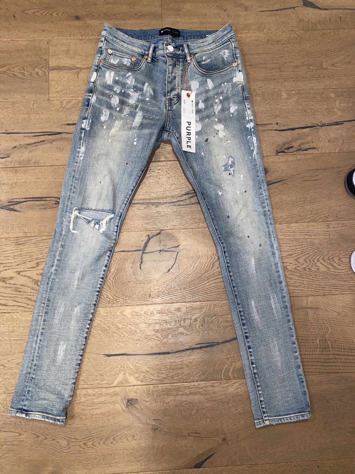 Purple Purple Light Indigo Paint Blowout Jeans P001-LIA | Grailed