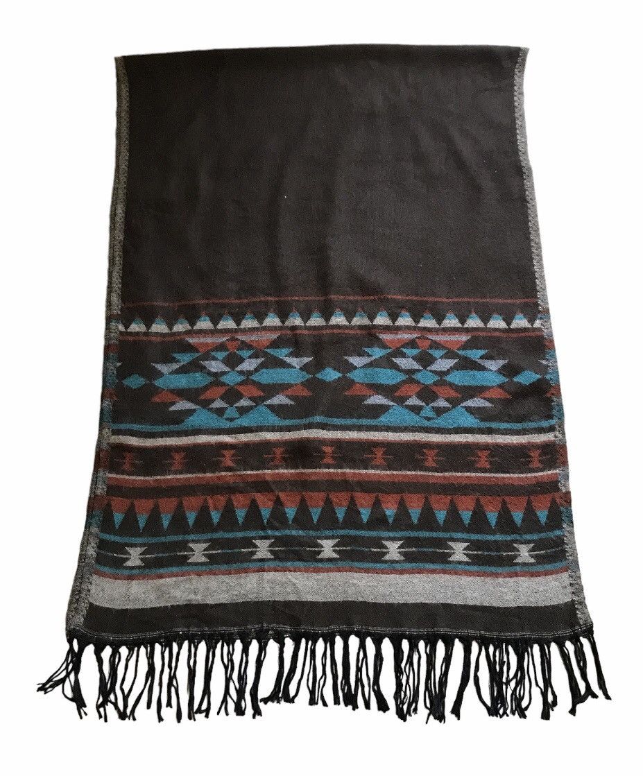 Japanese Brand Japanese Love Boat Abstract Design Wide Wool Muffler ...