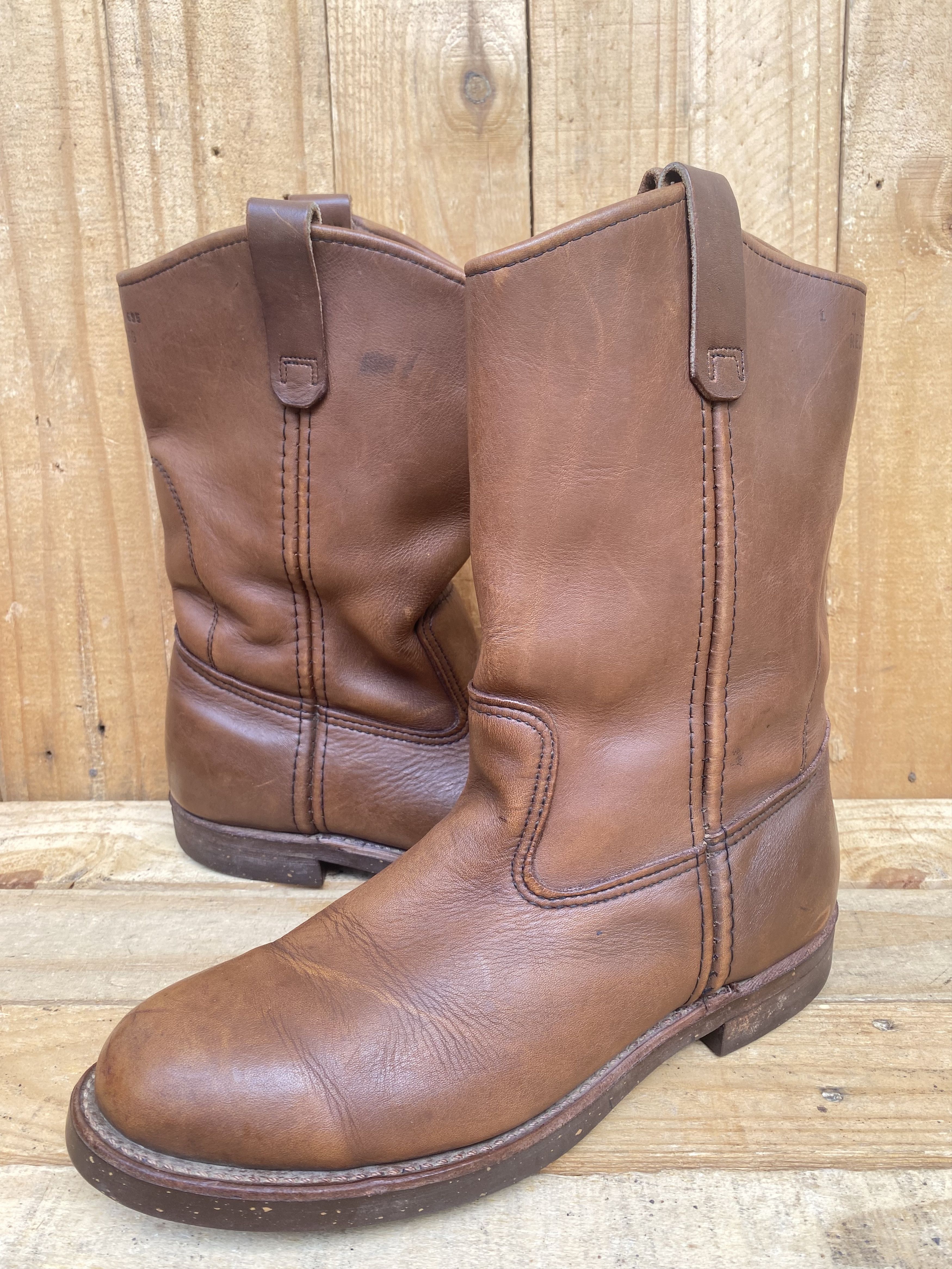 Red Wing × Vintage VTG Red Wing Pecos Brown Pull-On Western Cowboy Work ...