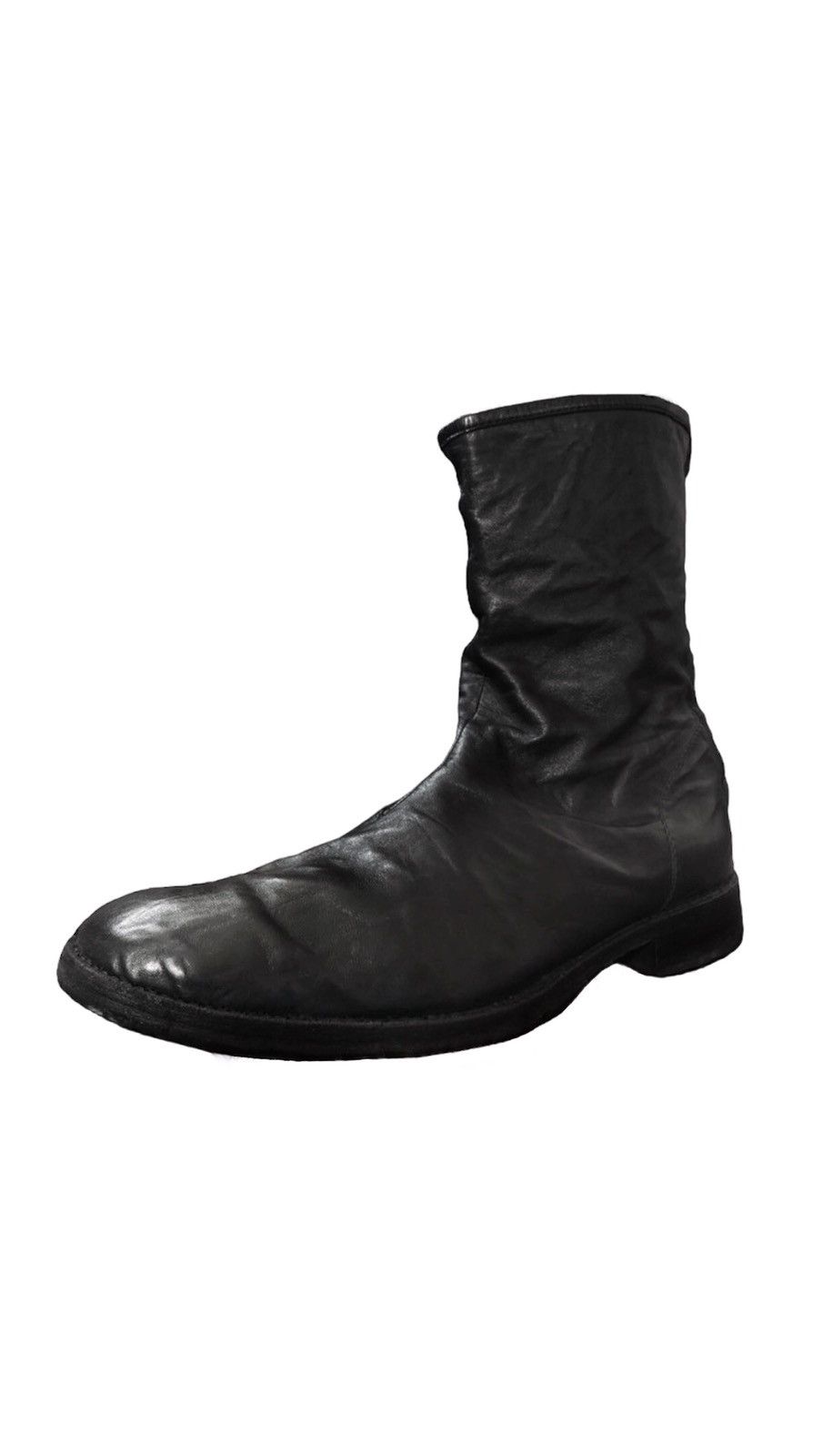 Y's × Yohji Yamamoto × Ys (Yamamoto) 🔵calfskin leather back zip ankle ...