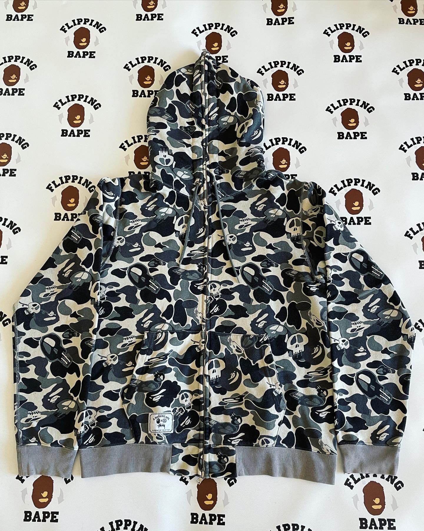 Bape × Stussy BAPE X STUSSY FULL ZIP HOODIE | Grailed