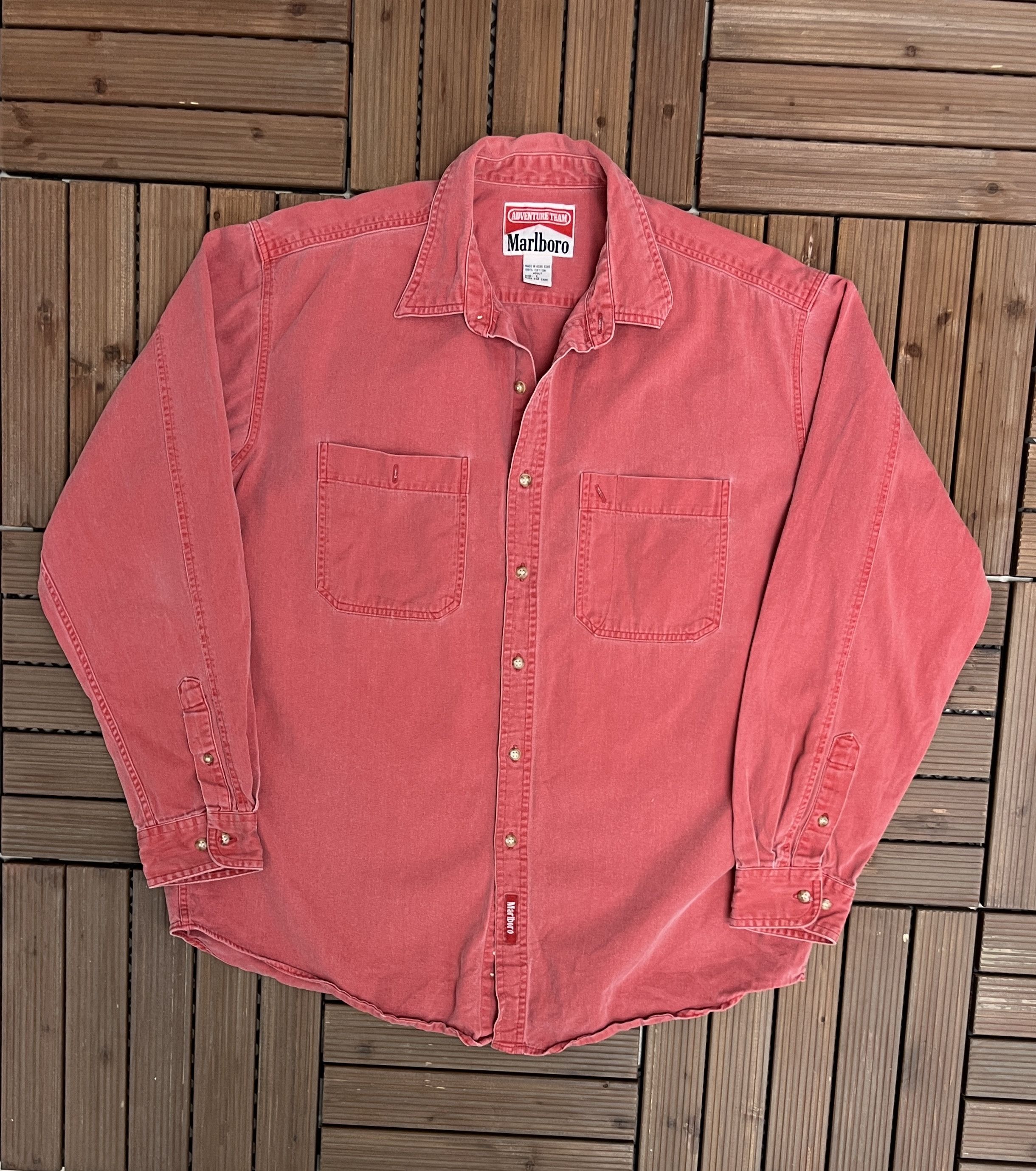 Marlboro × Vintage Marlboro Faded Red Vintage Button Down Shirt | Grailed