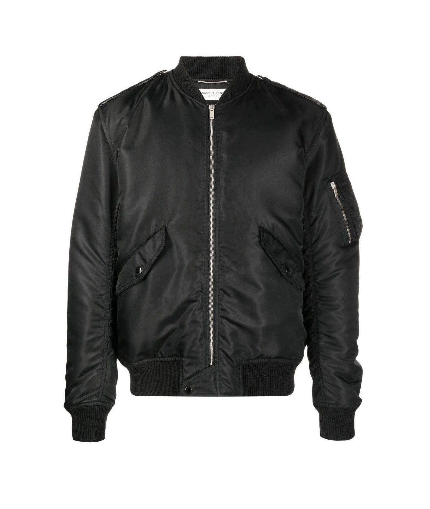 Saint Laurent Paris SAINT LAURENT Paris Bomber Nylon Jacket Black MA-1 ...