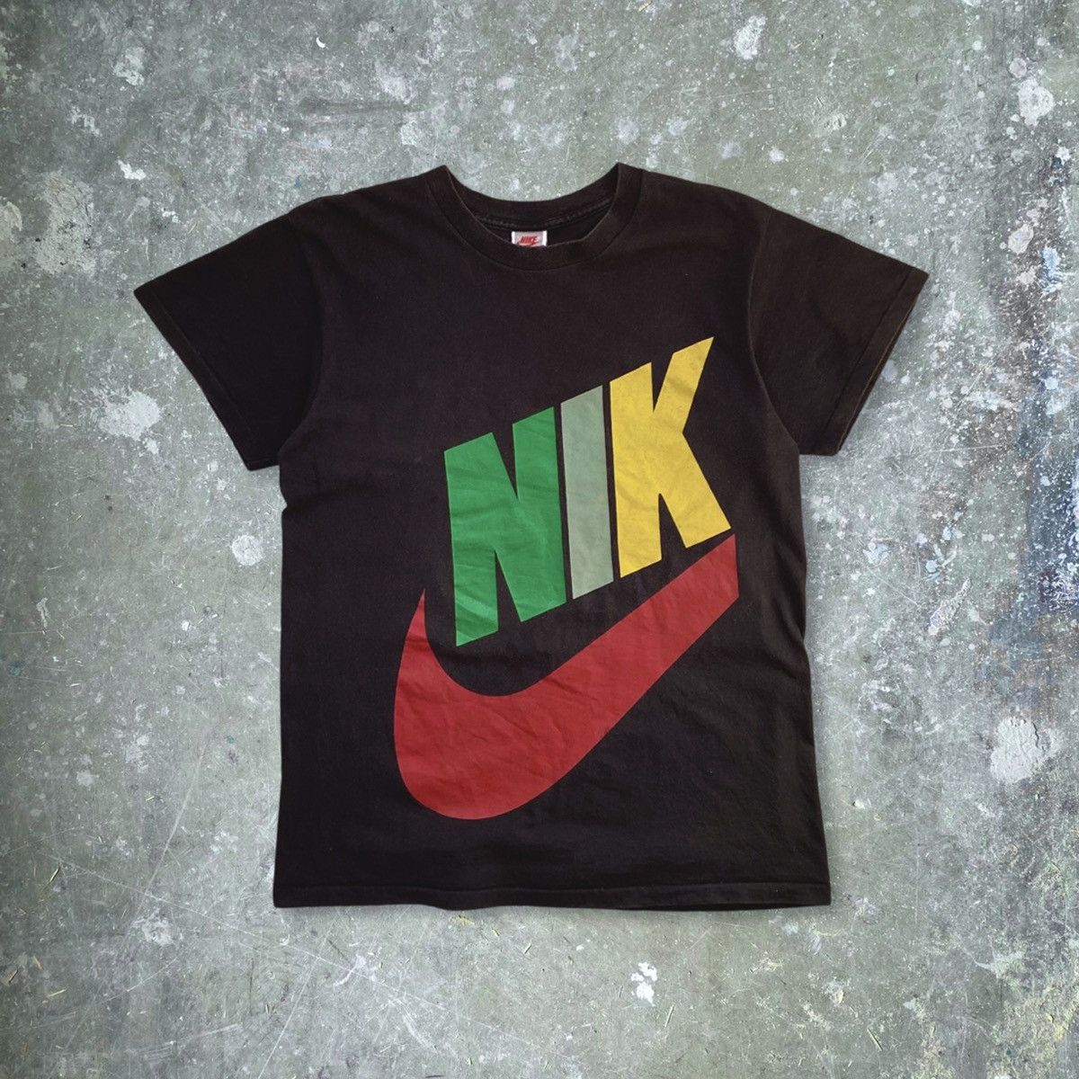 Nike × Streetwear × Vintage Vintage Nike 90s Rasta Big Logo Sun Faded ...