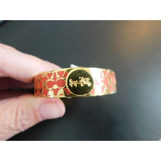 Coach Coach One Size Red Gold Metal Bangle Style Bracelet NWT | Grailed