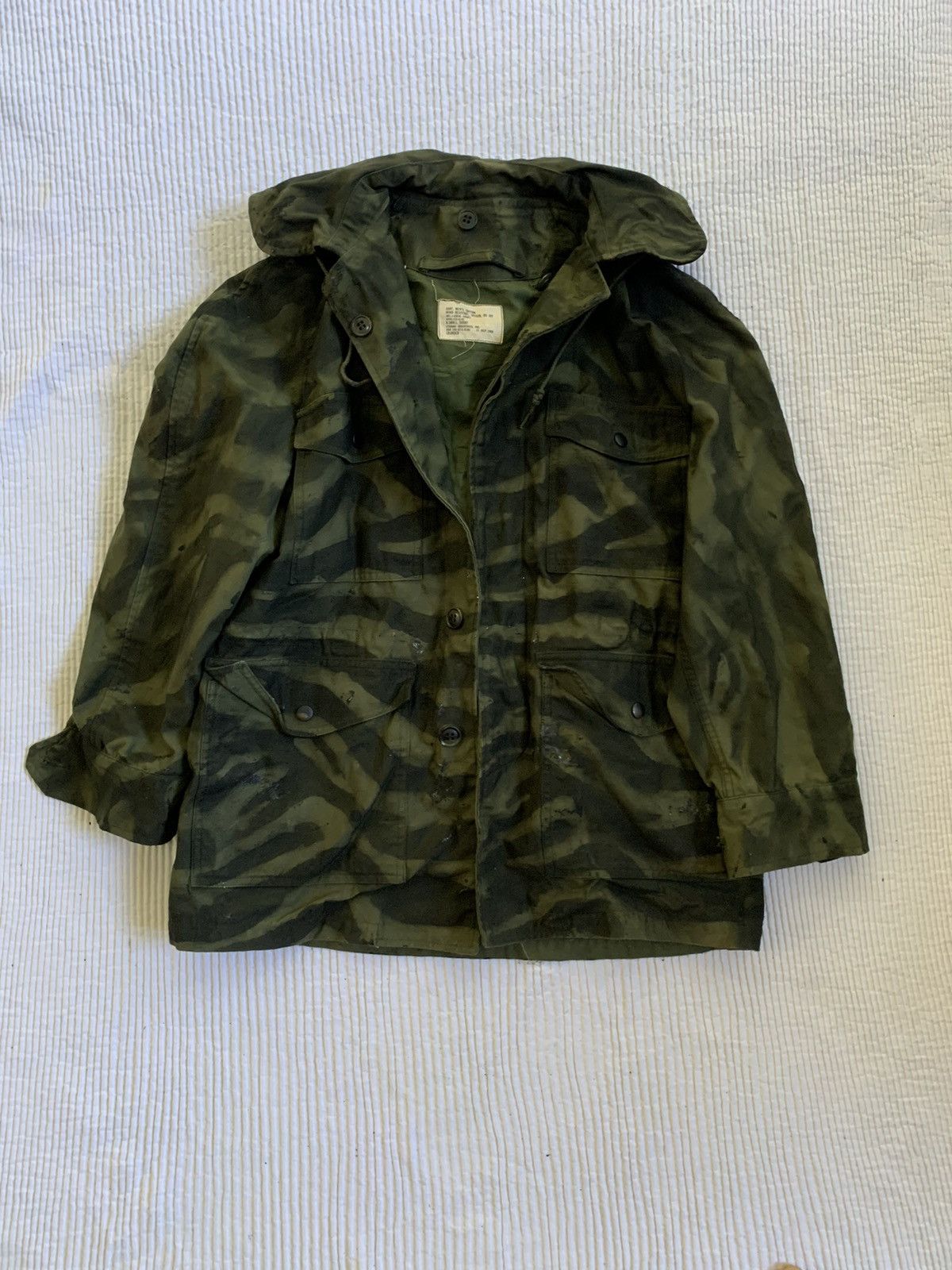 Japanese Brand × Military × Vintage Hooded Hand Camo Tiger Stripe Nam ...