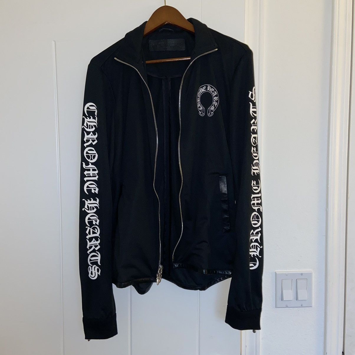 Chrome Hearts Chrome Hearts Double Zip Detailed Black Track Jacket ...