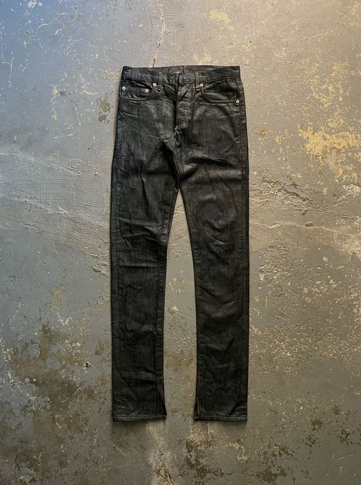 Dior AW08 Waxed Flared Split Cut Jeans | Grailed