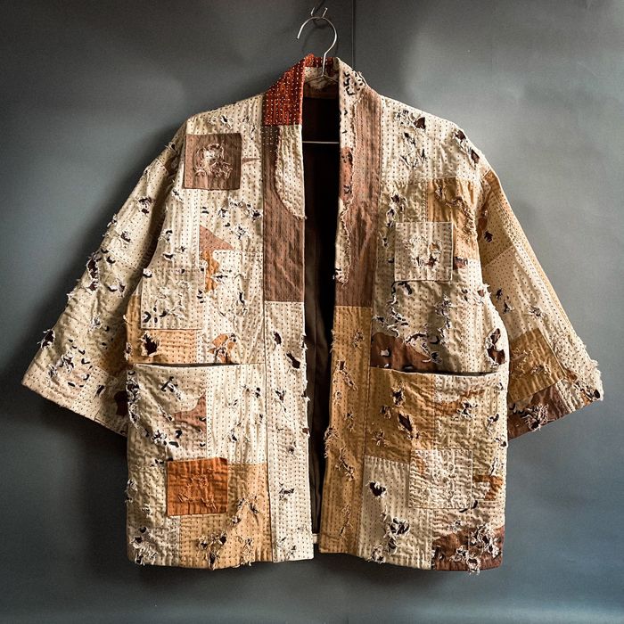 Vintage Desert camouflage patchwork kimono jacket | Grailed