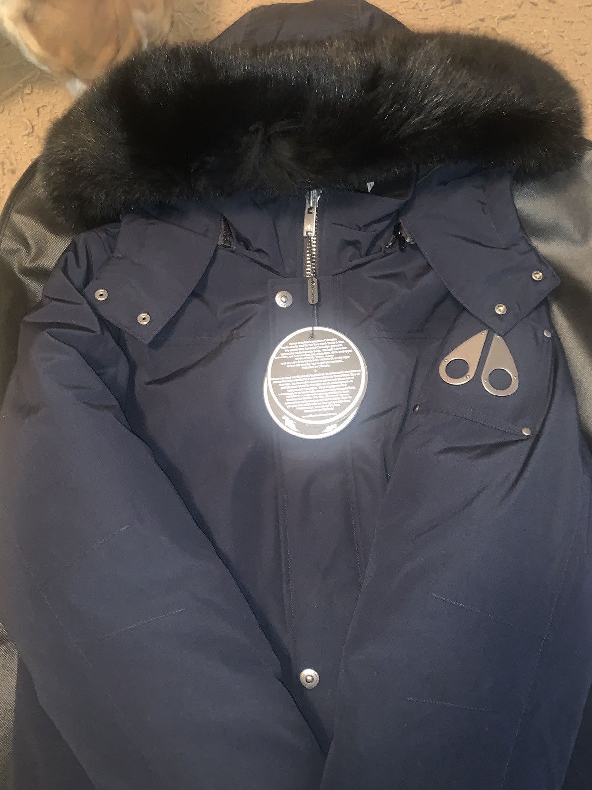 Moose Knuckles MOOSE KNUCKLES NWT NAVY PARKA BLACK FUR | Grailed