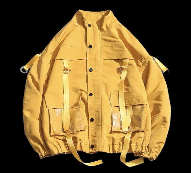 Japanese Brand Yellow Bomber Jacket Tactical Techwear Pocket Jacket ...