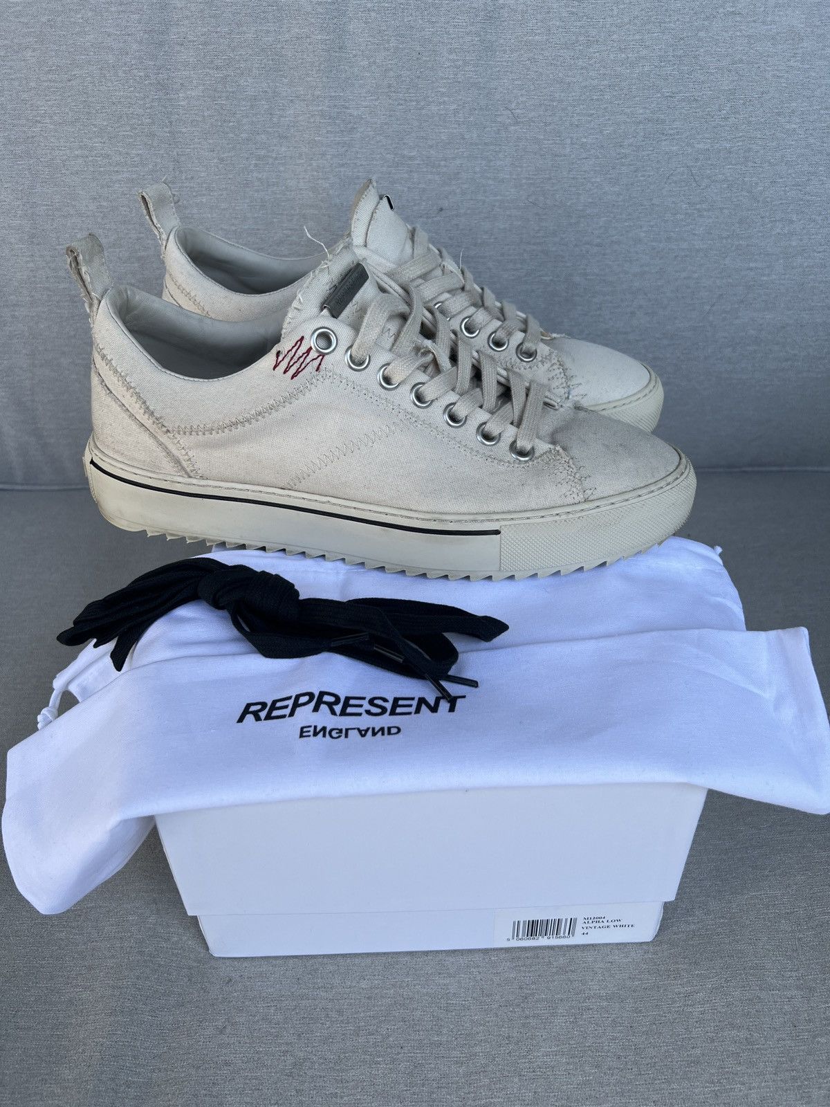 Represent Clo. Represent Alpha Low Vintage White 44 10.5 11 | Grailed
