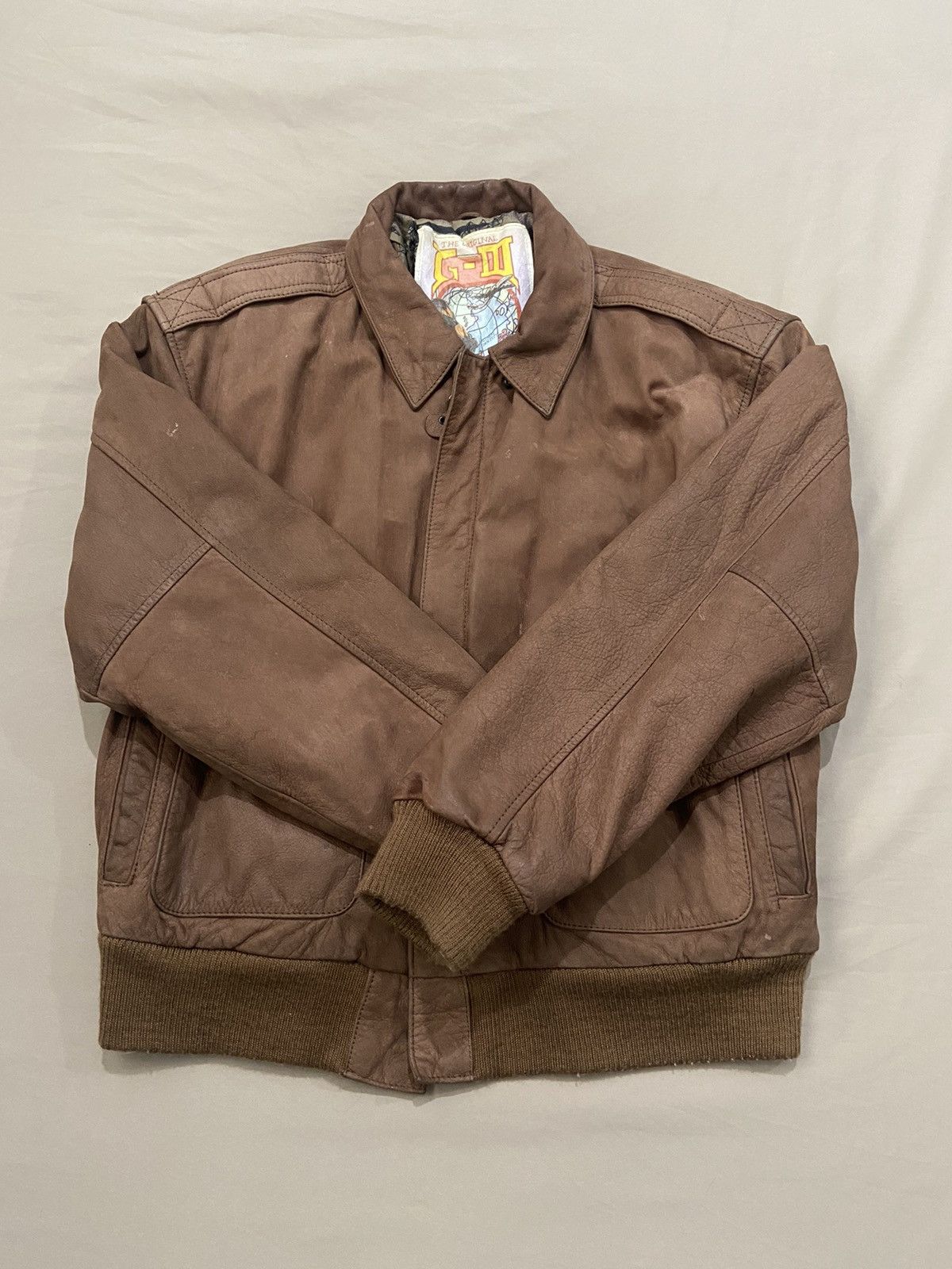 Vintage Vintage Top Gun Global Identity Bomber Leather Jacket Korea ...