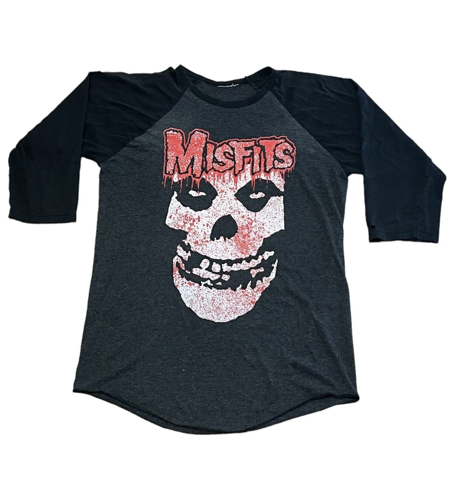 Misfits Misfits Skull Psychobilly Horror Raglan Baseball 3/4 Sleeve ...