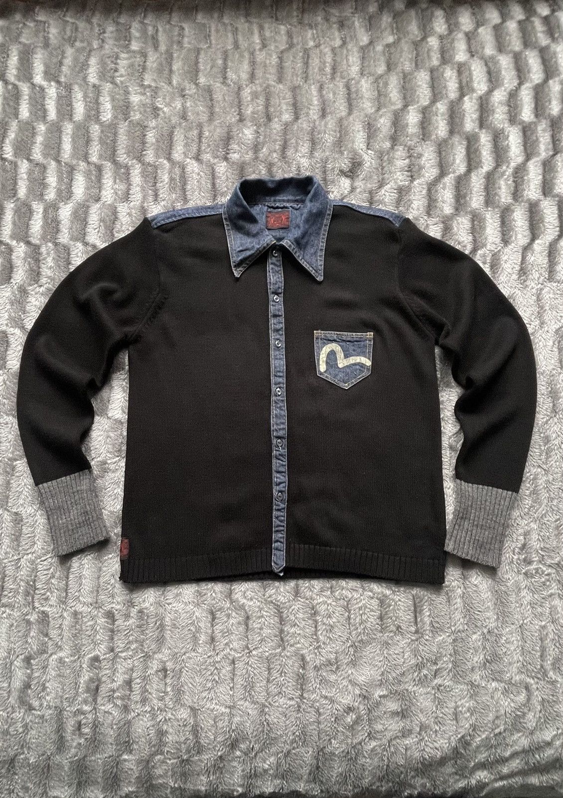 Evisu × Japanese Brand × Vintage Evisu Wool Denim Cardigan Rare | Grailed