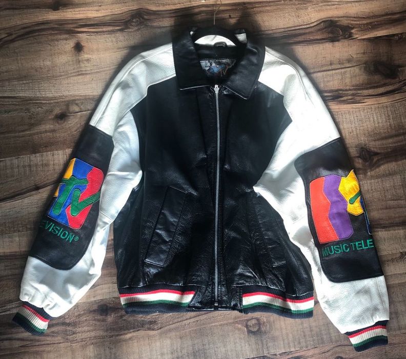 Vintage Vintage 1992 MTV Leather Jacket RAP STREETWEAR | Grailed