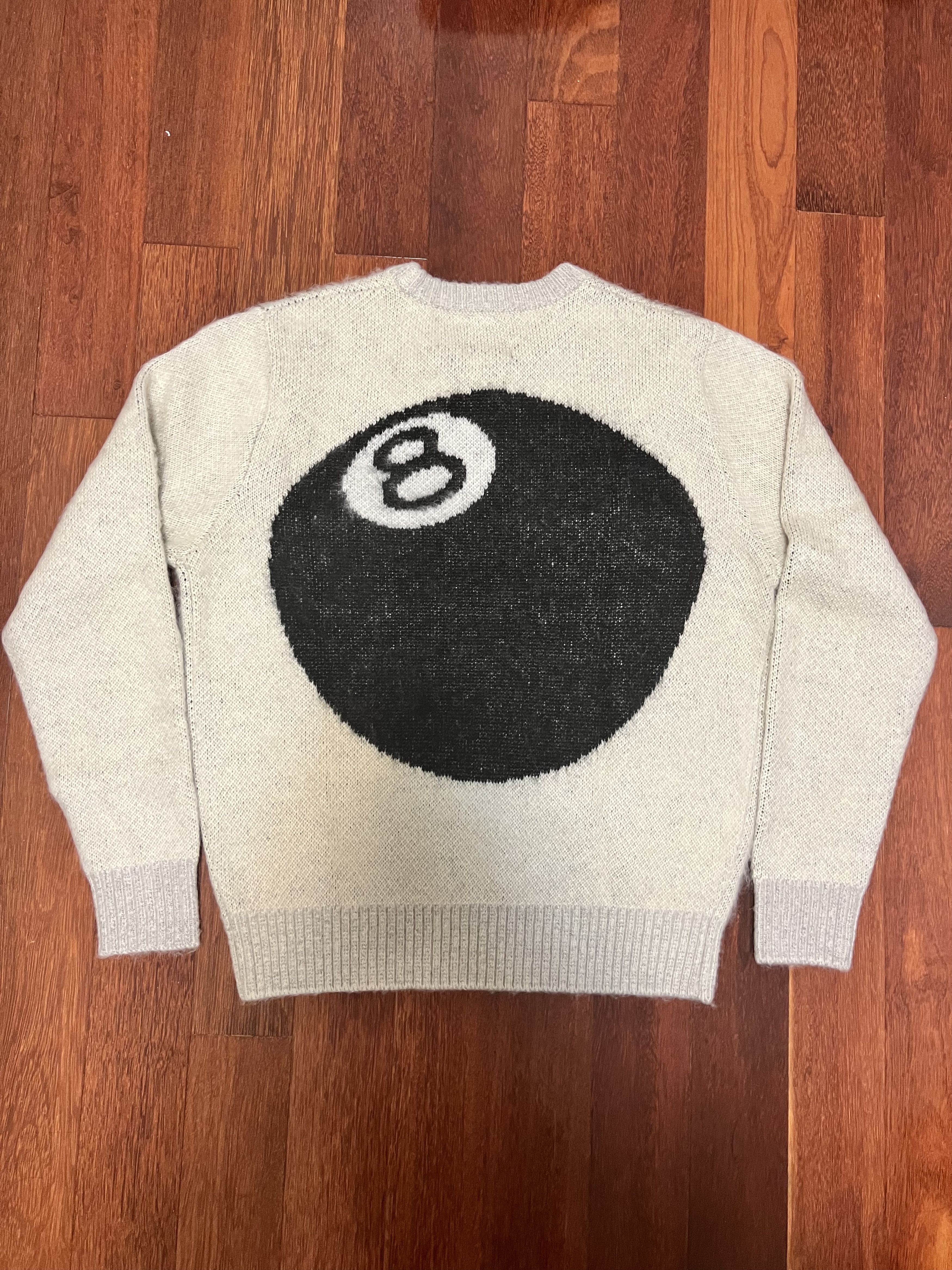 Stussy 🎱 SS20 Stussy 8-Ball Billiard Mohair Sweater Cream Medium | Grailed