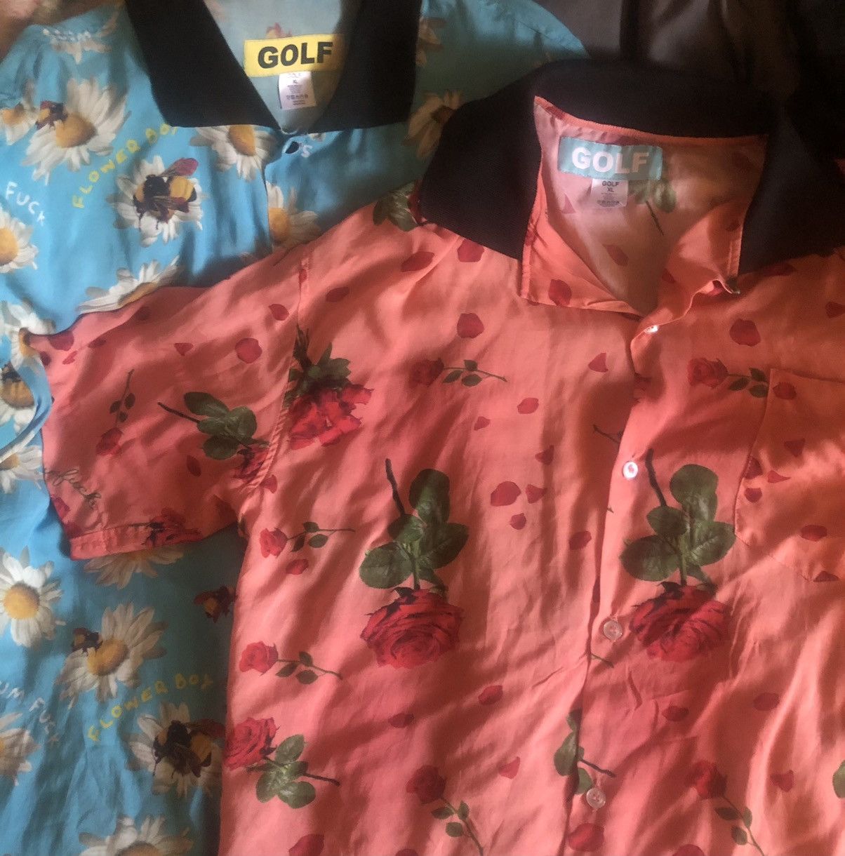 Golf Wang Blue and Rose Flower Boy Button Ups XL | Grailed