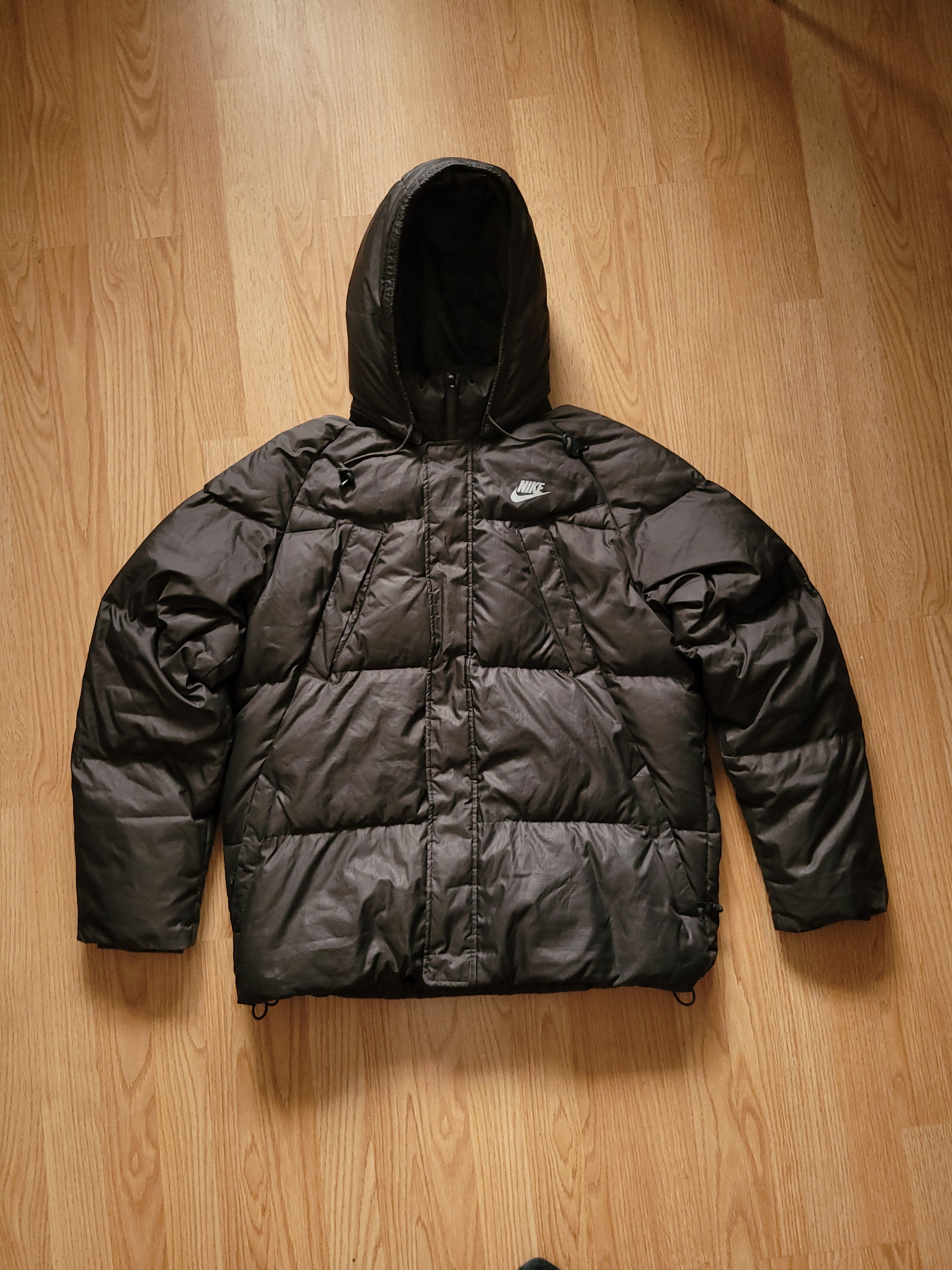 Nike × Streetwear × Vintage Vintage Nike 00's L puffer jacket down hood ...