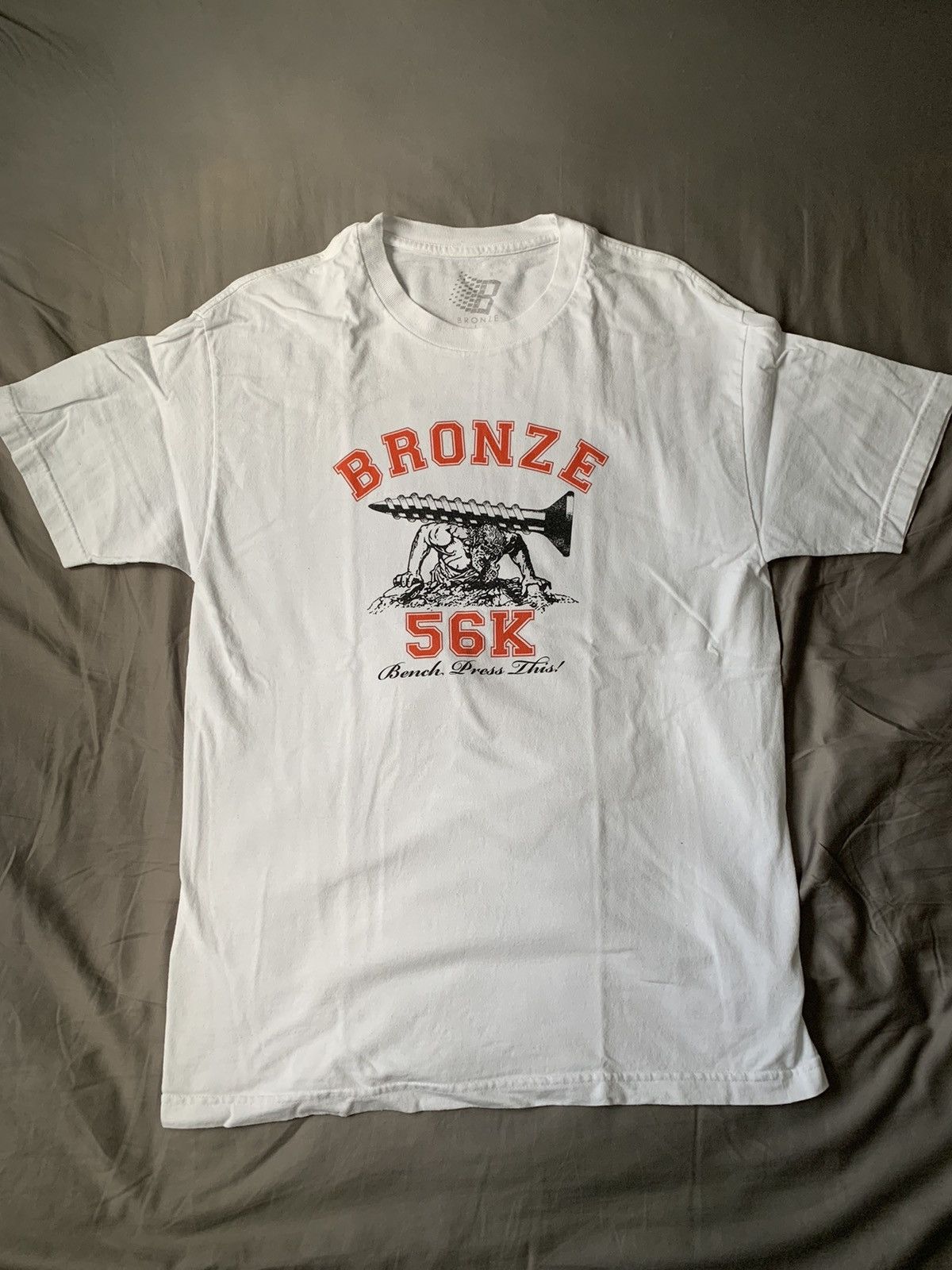 Bronze 56k Bronze 56k Jesus Bench Press Tee White Large Palace Supreme ...