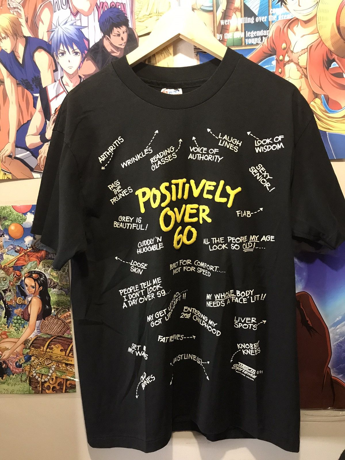 Humor × Vintage Positively Over 60 humour tee | Grailed