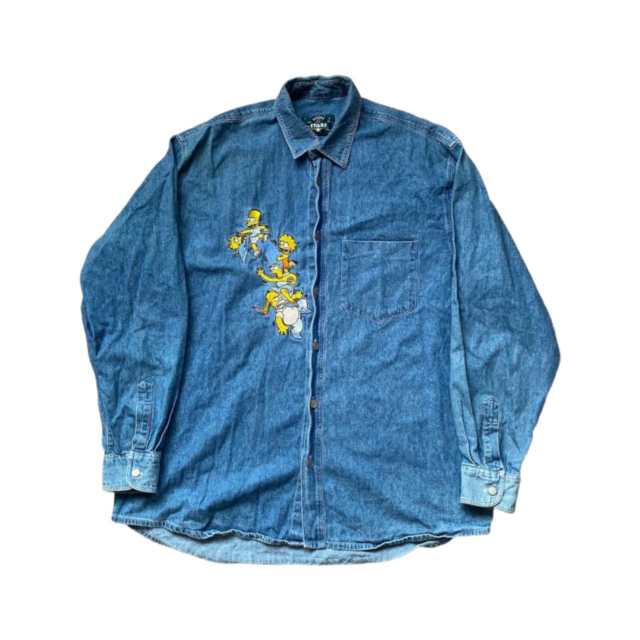 Vintage 1996 The Simpsons denim shirt embroidered | Grailed