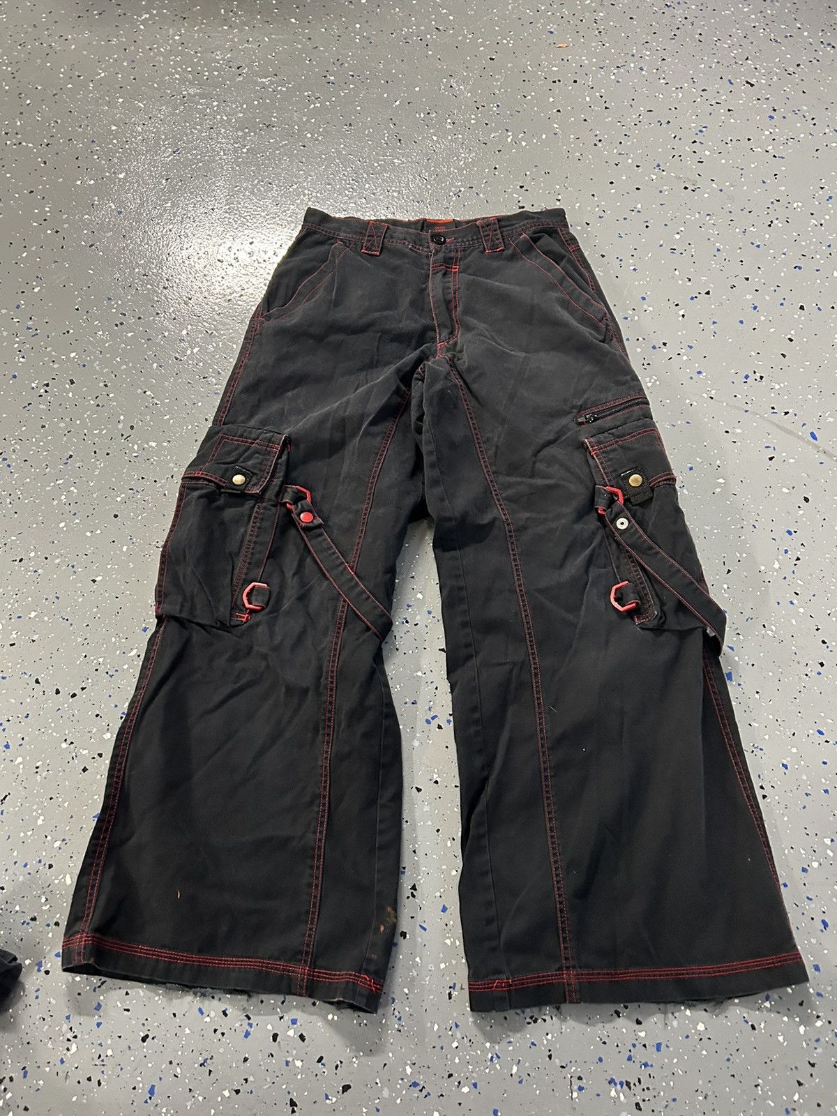 Vintage Rare Vintage y2k Altered Mind Rave Pants red and black | Grailed
