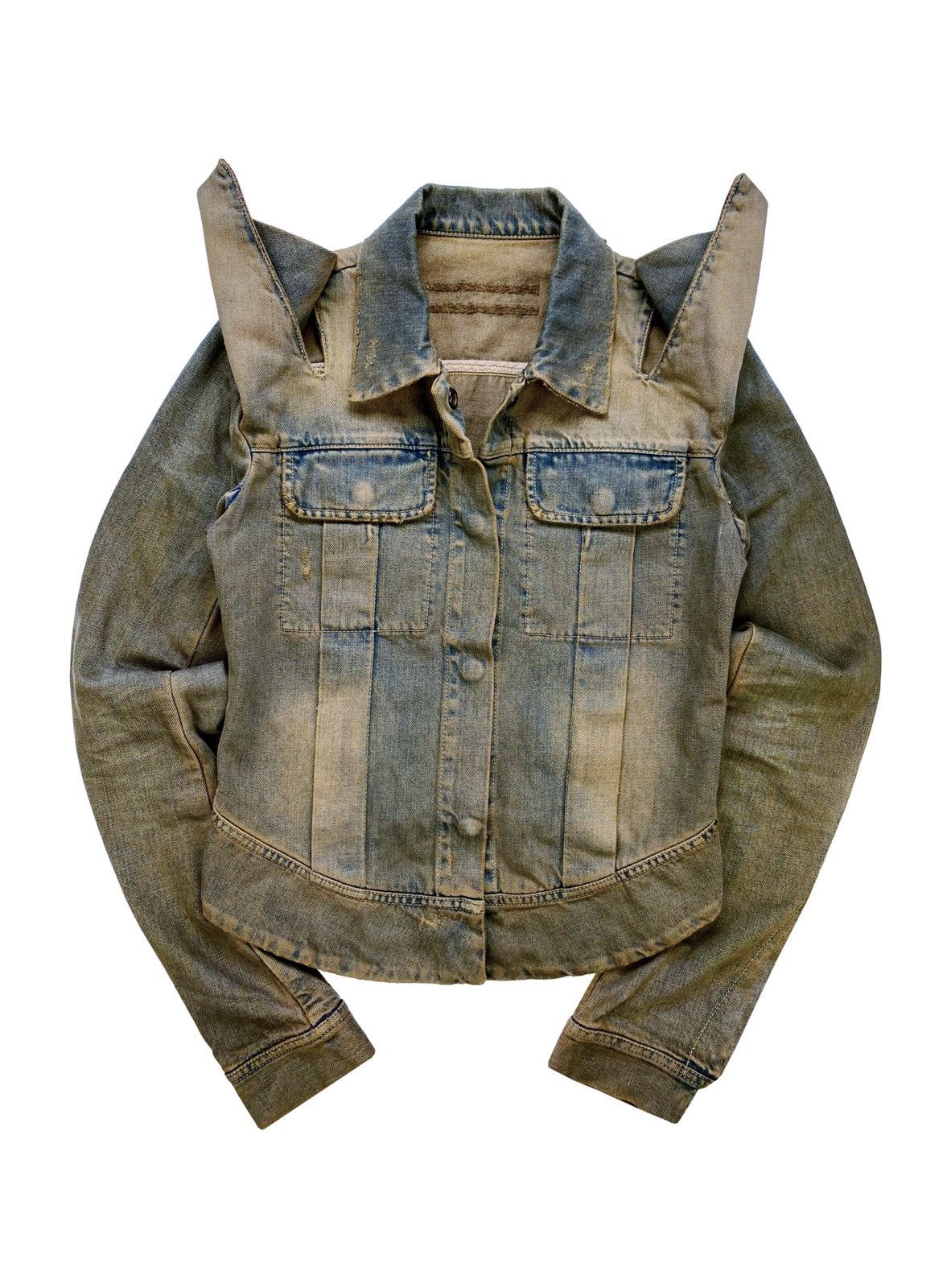 Rick Owens SS05 Rick Owens ‘Devil Horn’ Cut Out Washed Denim Jacket ...