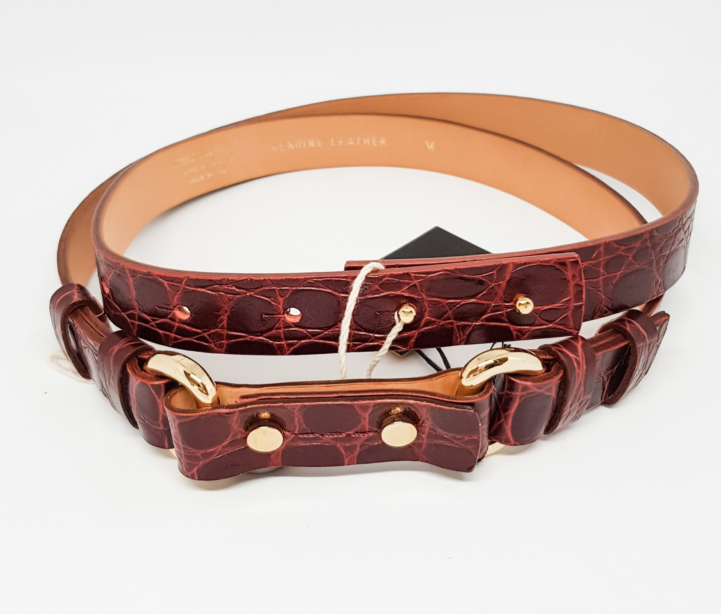 Dsquared2 wine red leather belt M NEW with tags made in Italy | Grailed