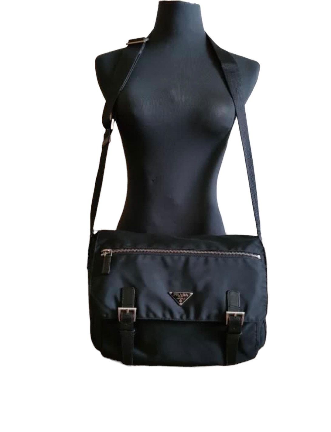Prada Authentic Prada nylon leather slingbag | Grailed