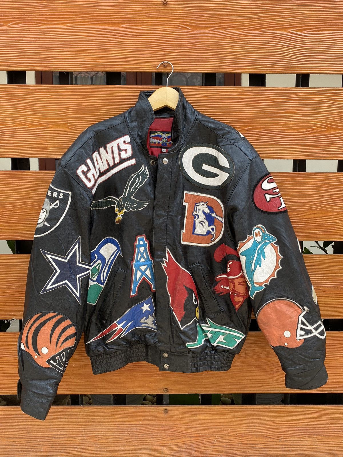 Vintage VINTAGE NFL JEFF HAMILTON JACKET LEATHER | Grailed
