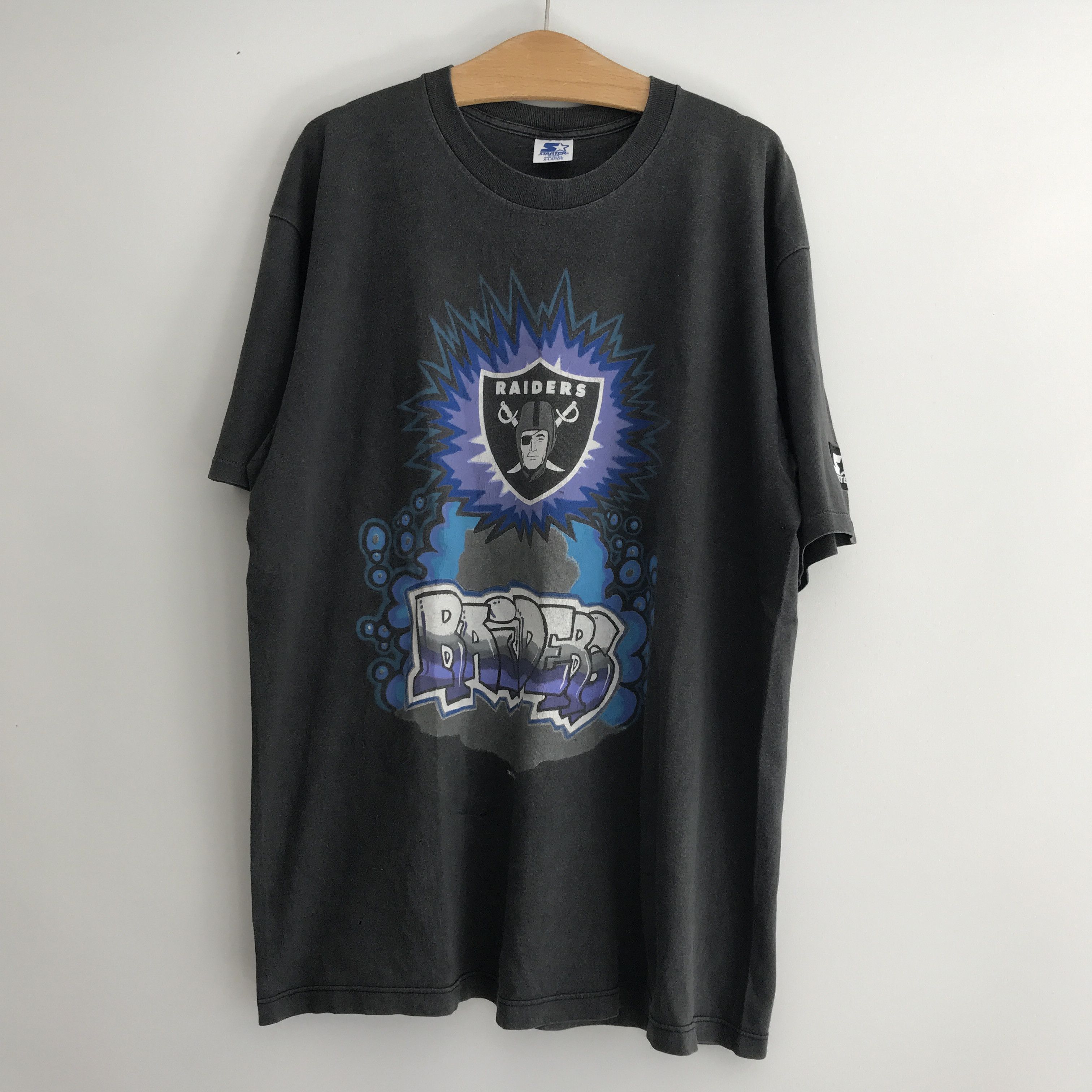 Starter Vintage 90s Los Angeles Raiders NFL Graffiti T-shirt | Grailed