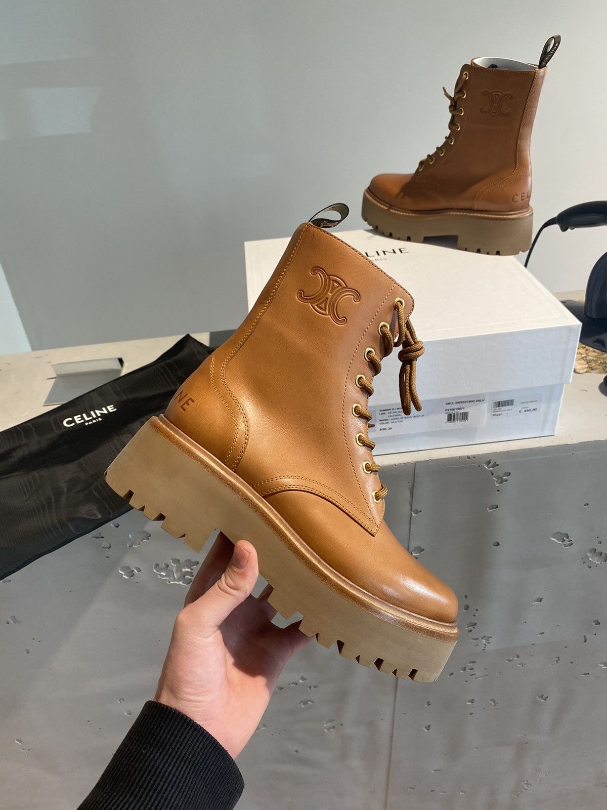 Celine BNWT Celine Bulky Logo Boots | Grailed