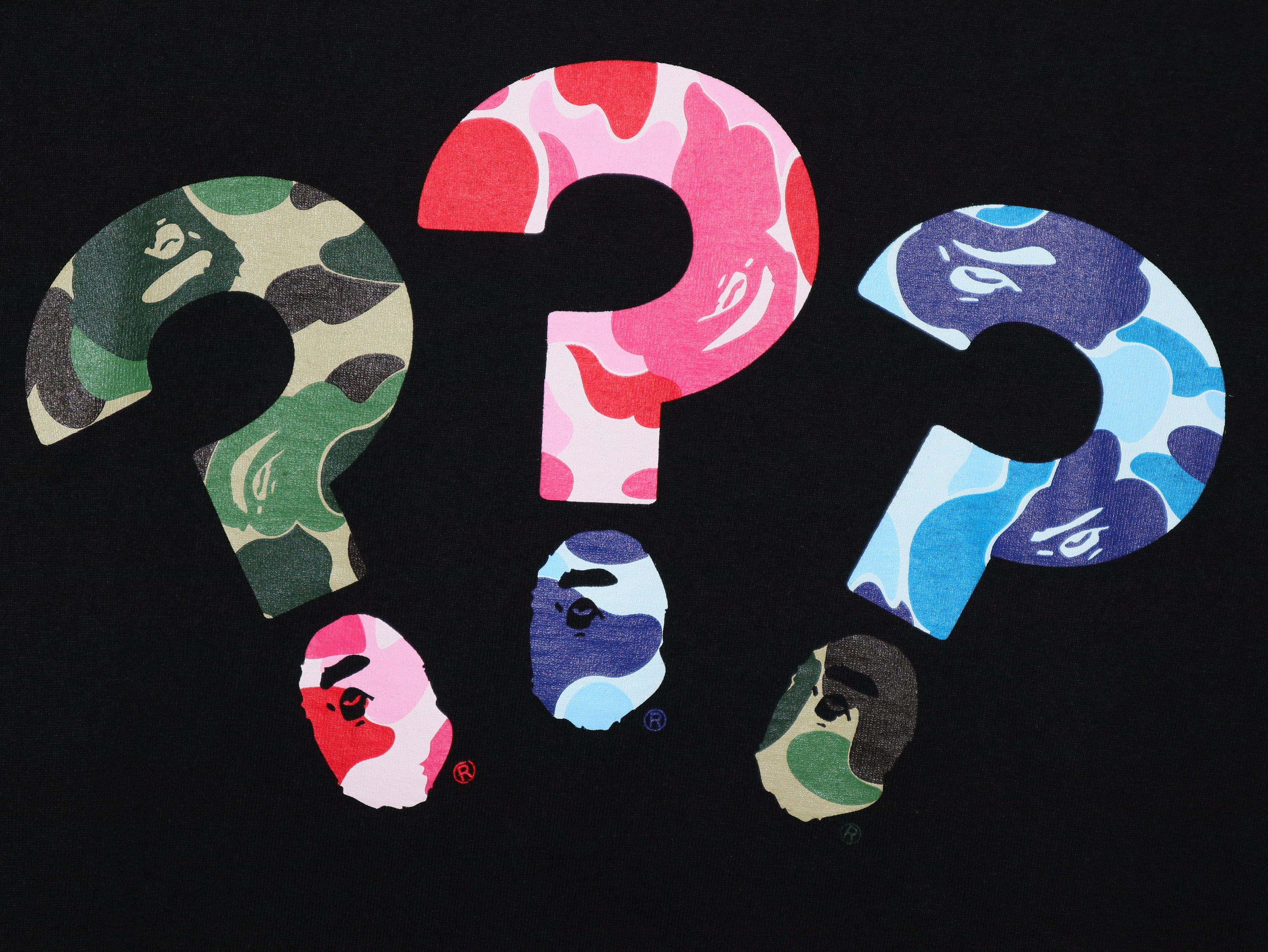 Bape Bape ABC Multi Camo Question Mark Tee | Grailed