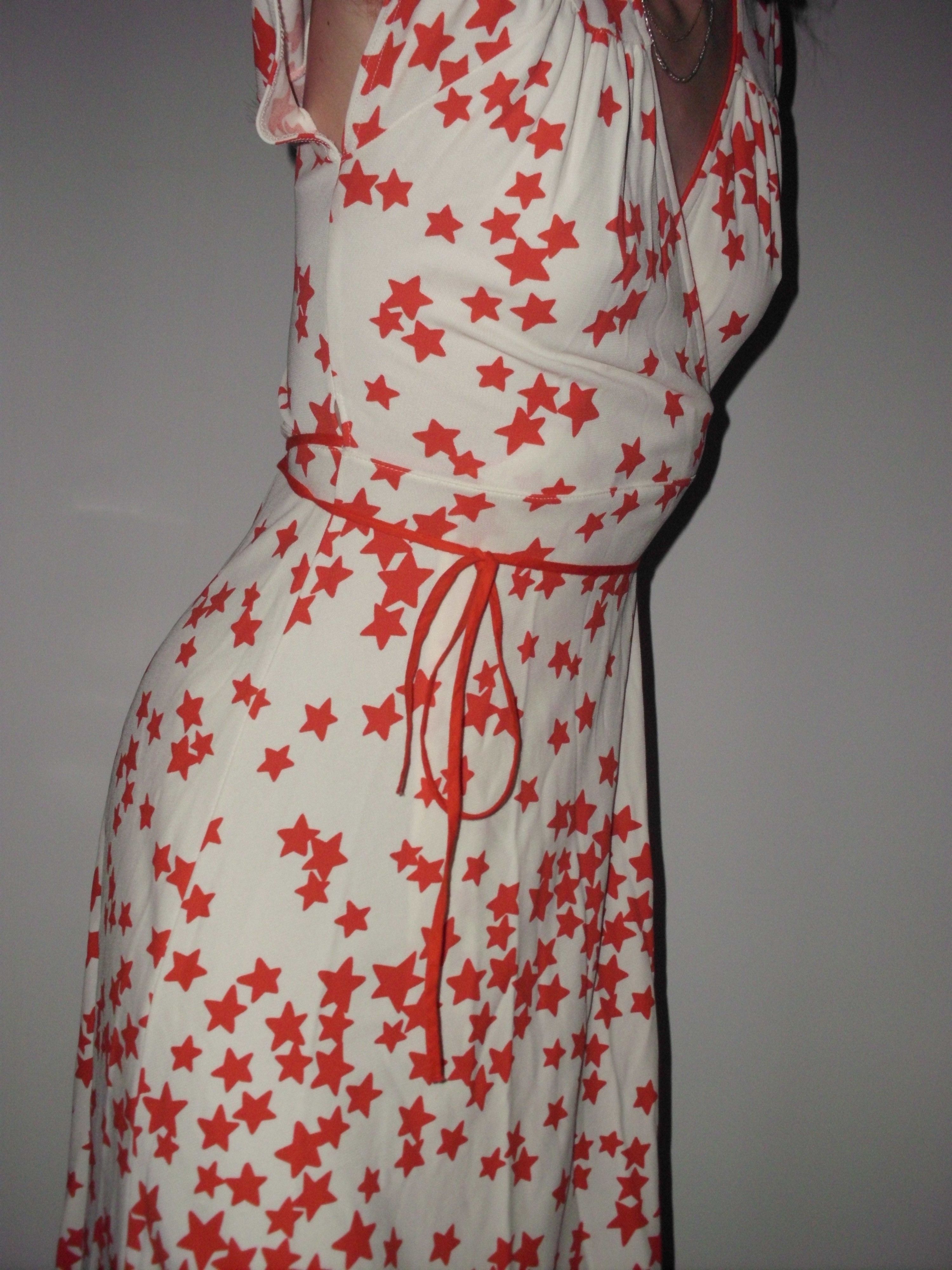 Sonia Rykiel Vintage Sonia by Sonia Rykiel Star Print Wrap Dress | Grailed