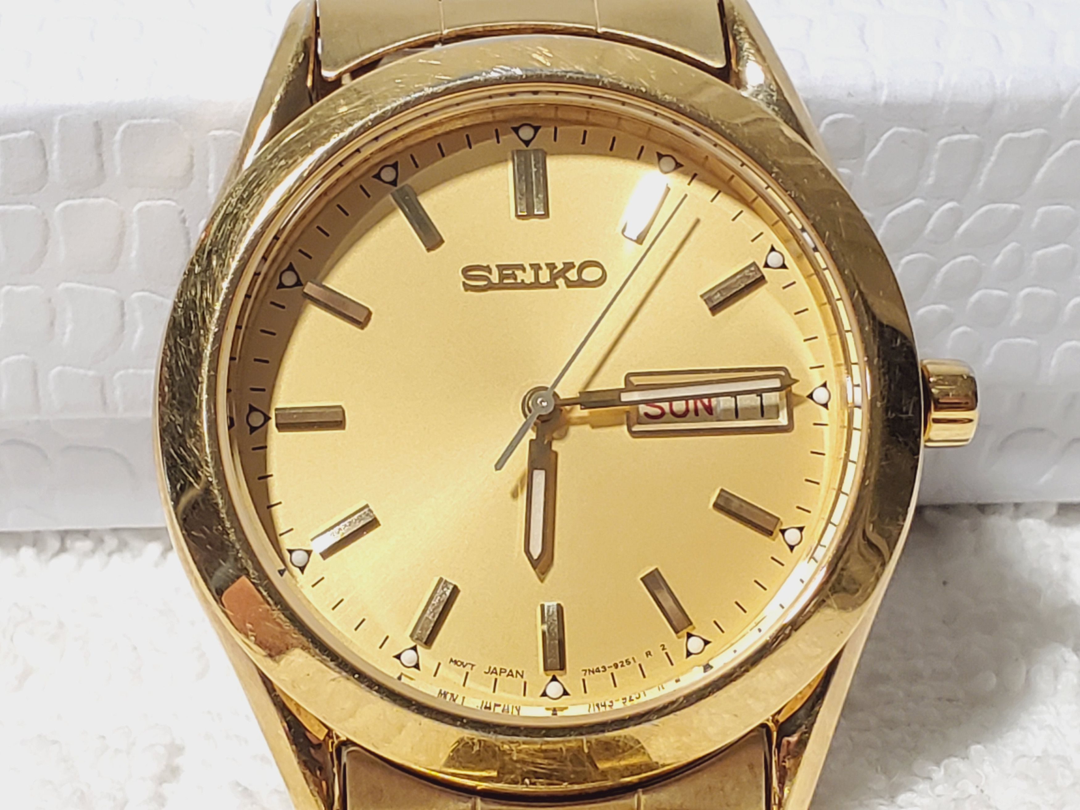 Seiko Vintage Seiko Gold Tone Day Date Quartz Men's Watch | Grailed