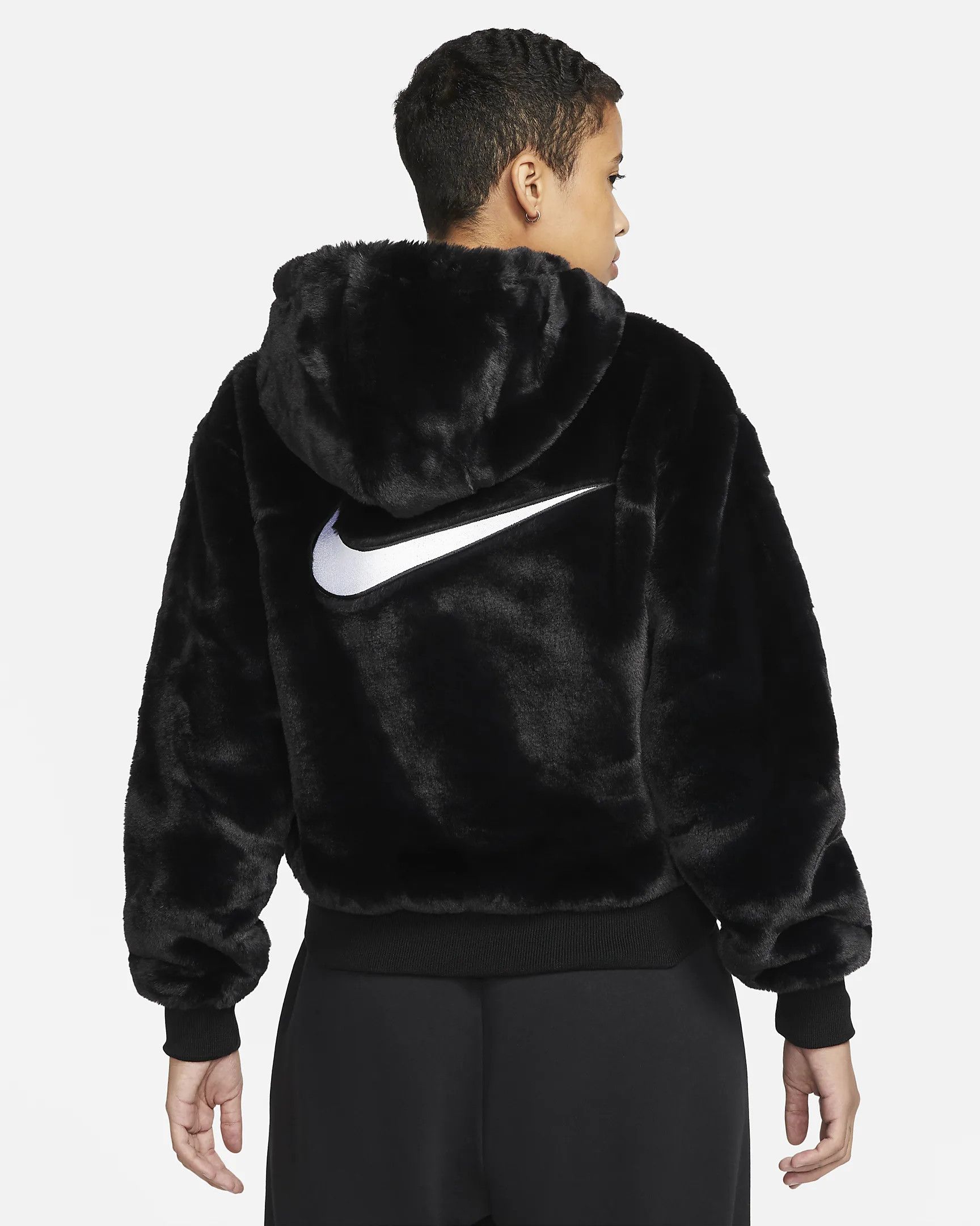 Nike Nike Sportswear Essentials Hoodie Faux Fur Zip Up Jacket | Grailed