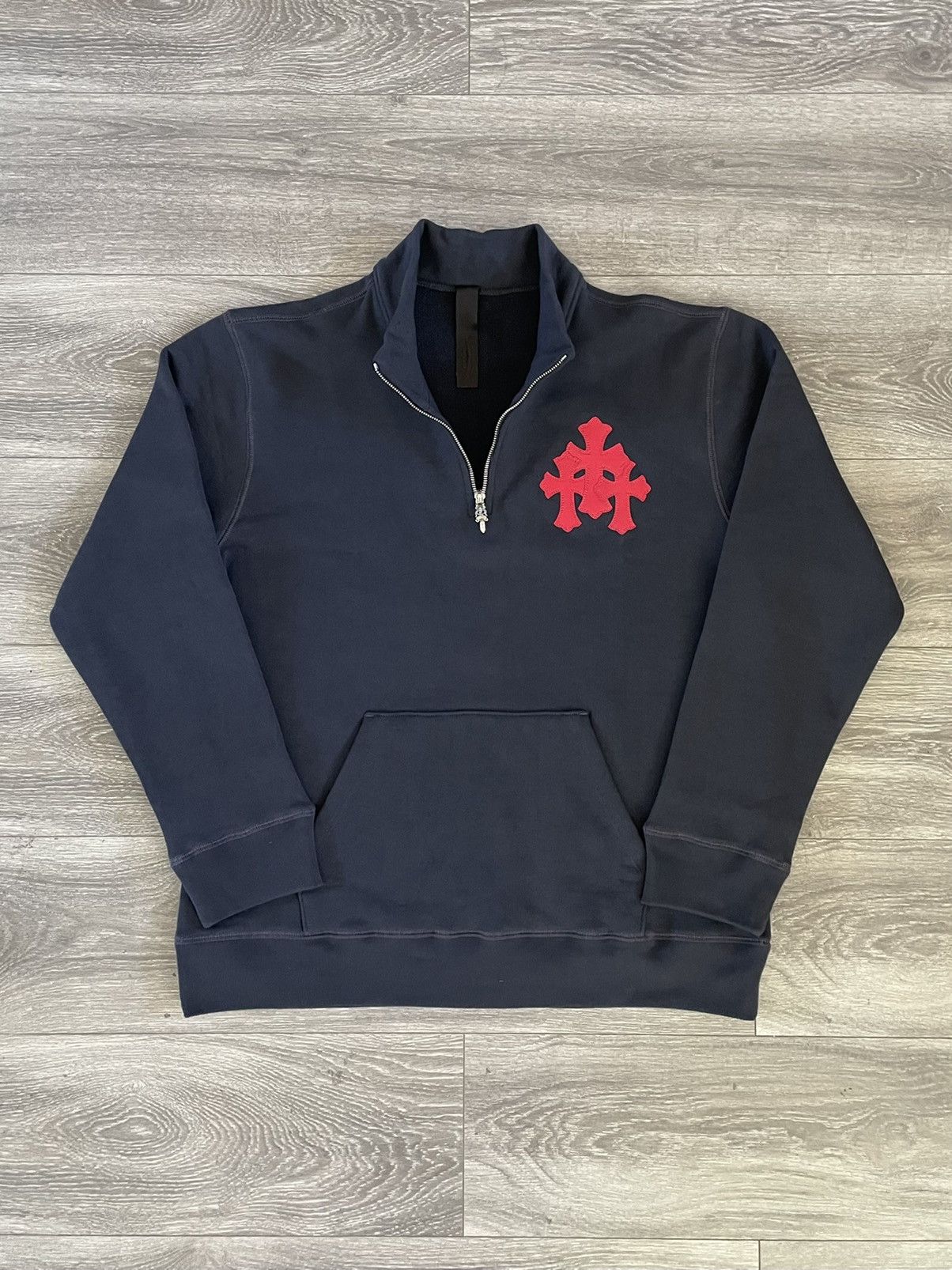 Chrome Hearts Chrome Hearts Triple Red CrossPatch Quarter-Zip | Grailed