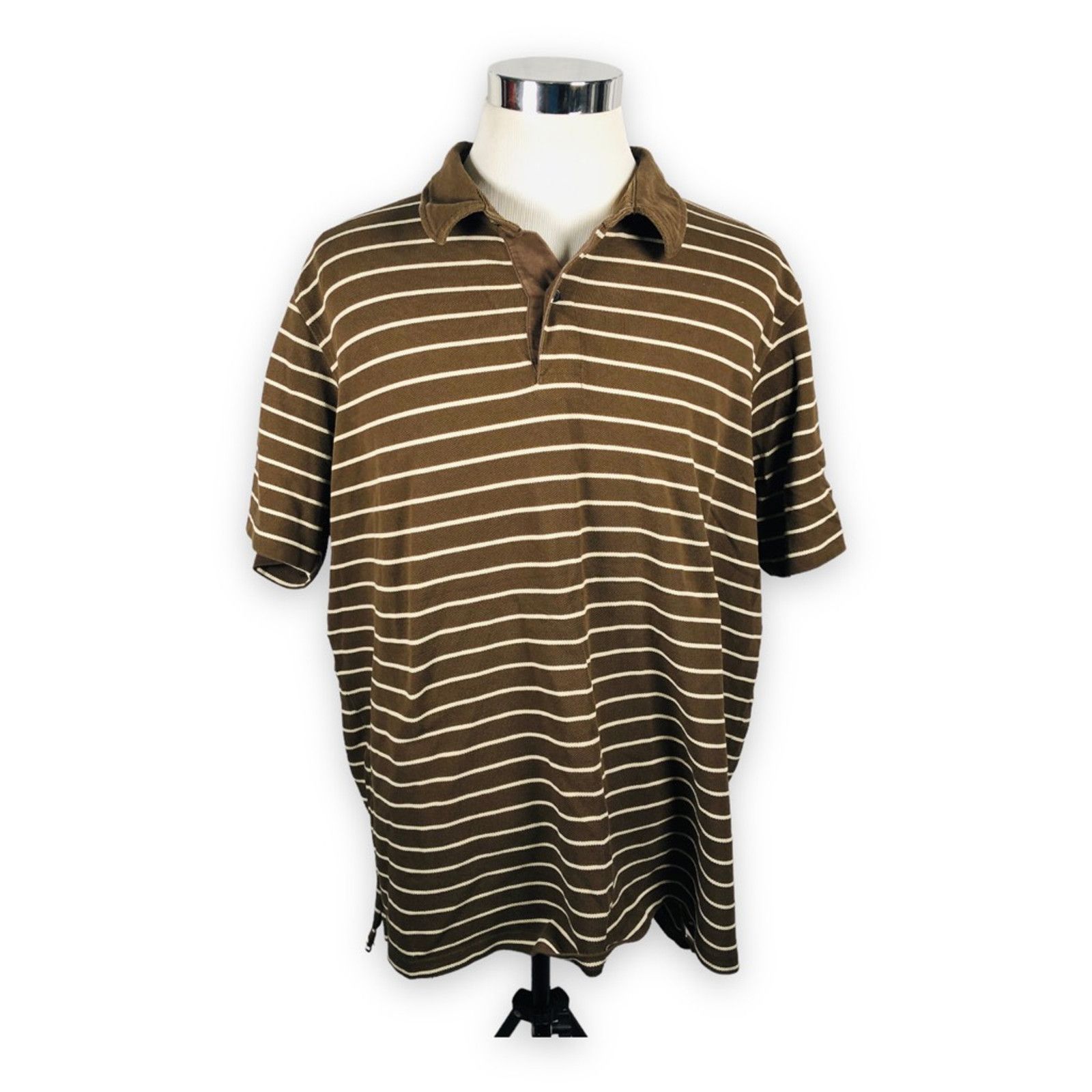 Filson CC Filson Polo Shirt Brown Stripe Short Sleeve Collar XXXL | Grailed