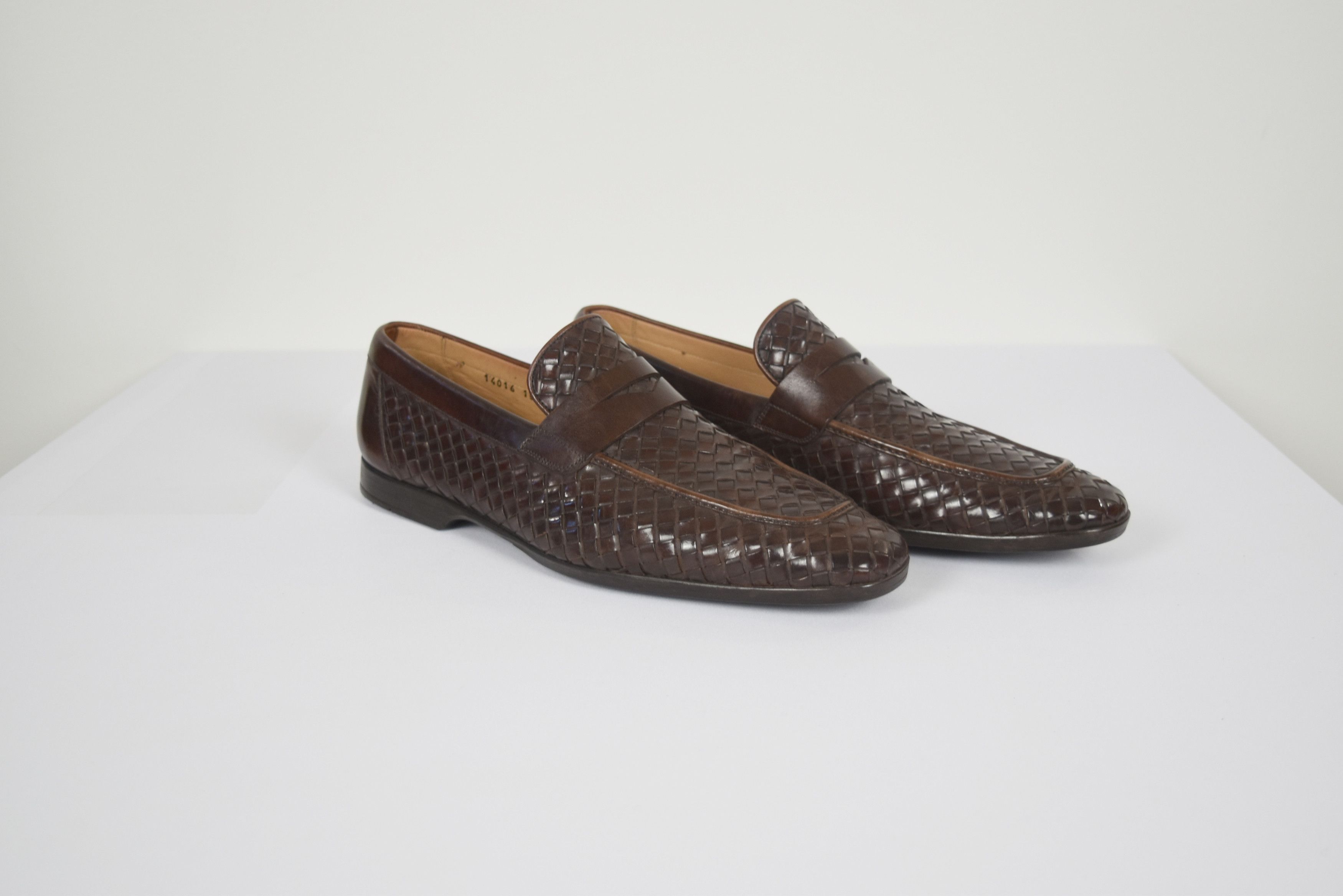 Magnanni Magnanni Brown Woven Leather Loafers Size 10.5 | Grailed