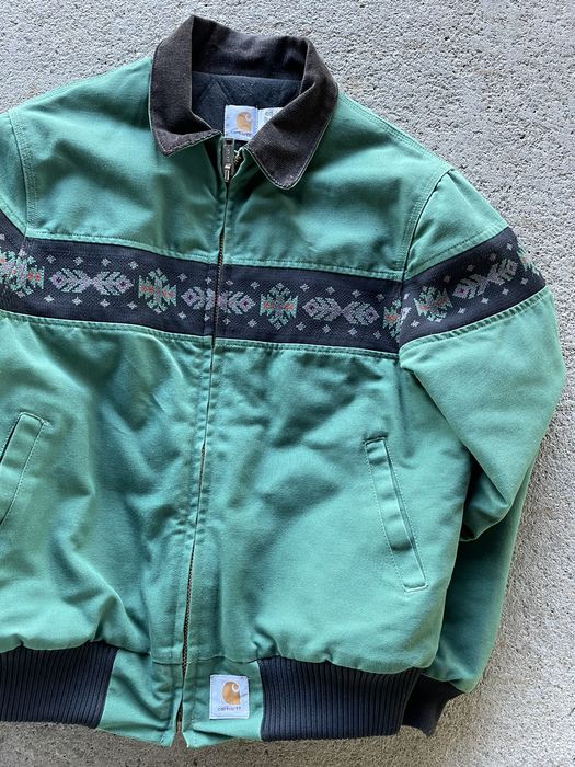 Carhartt Vintage Carhartt Aztec Jacket Green JQ0458 | Grailed