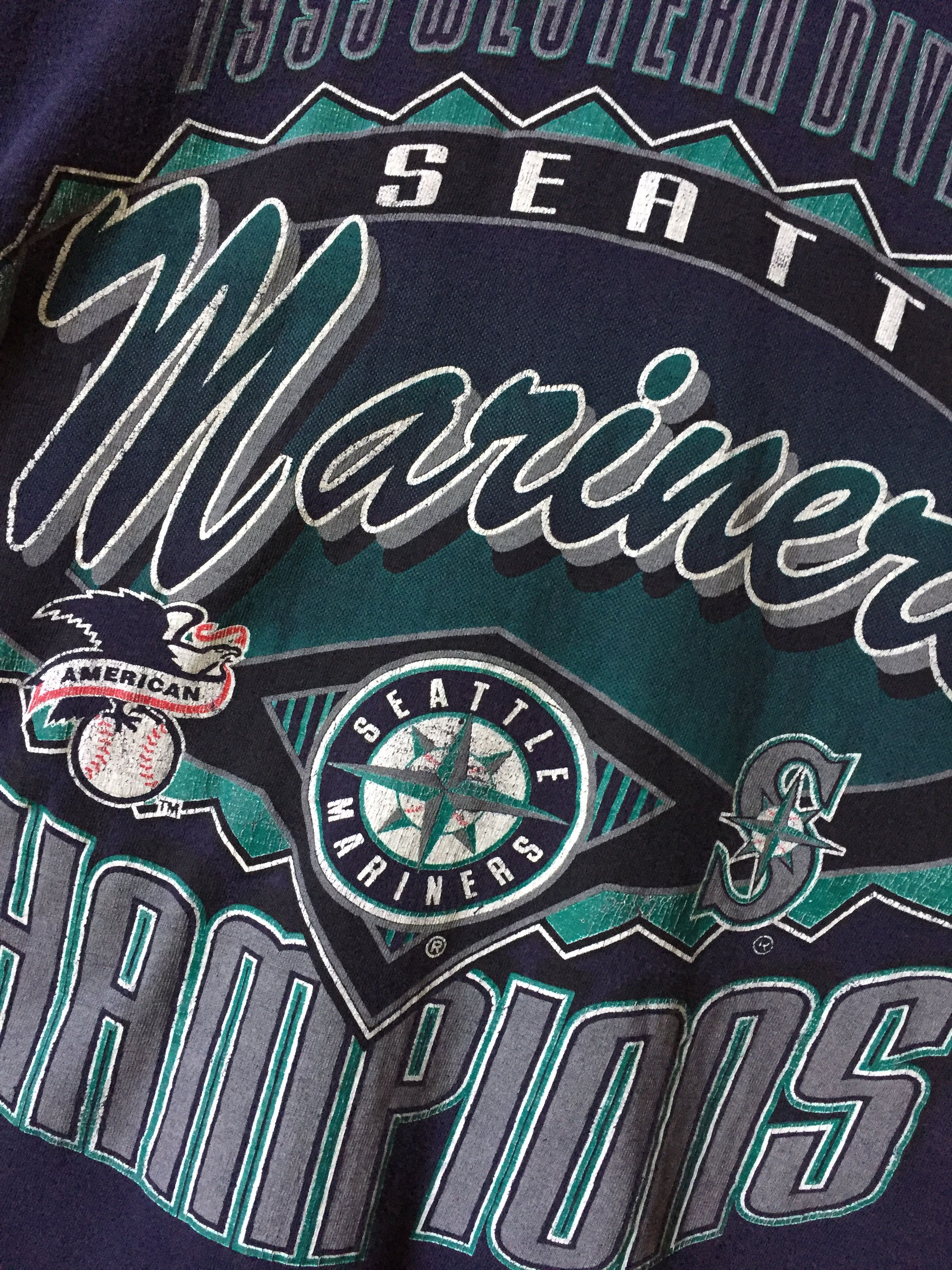 Vintage 1995 Seattle Mariners AL West Champions Tee Shirt Navy | Grailed