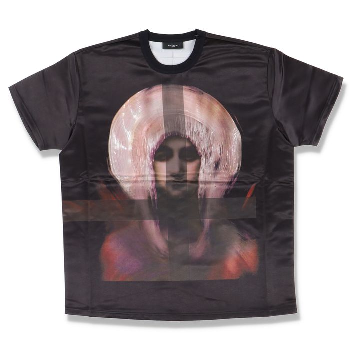 Givenchy Black Satin Madonna Cross Oversized T-Shirt | Grailed Givenchy Black Satin Madonna Cross Oversized T-Shirt | Grailed