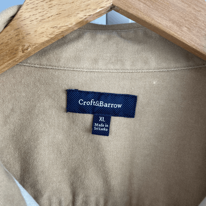 Croft & Barrow Croft & Barrow Tan Khaki Scenic Wolf Print Shirt XL ...