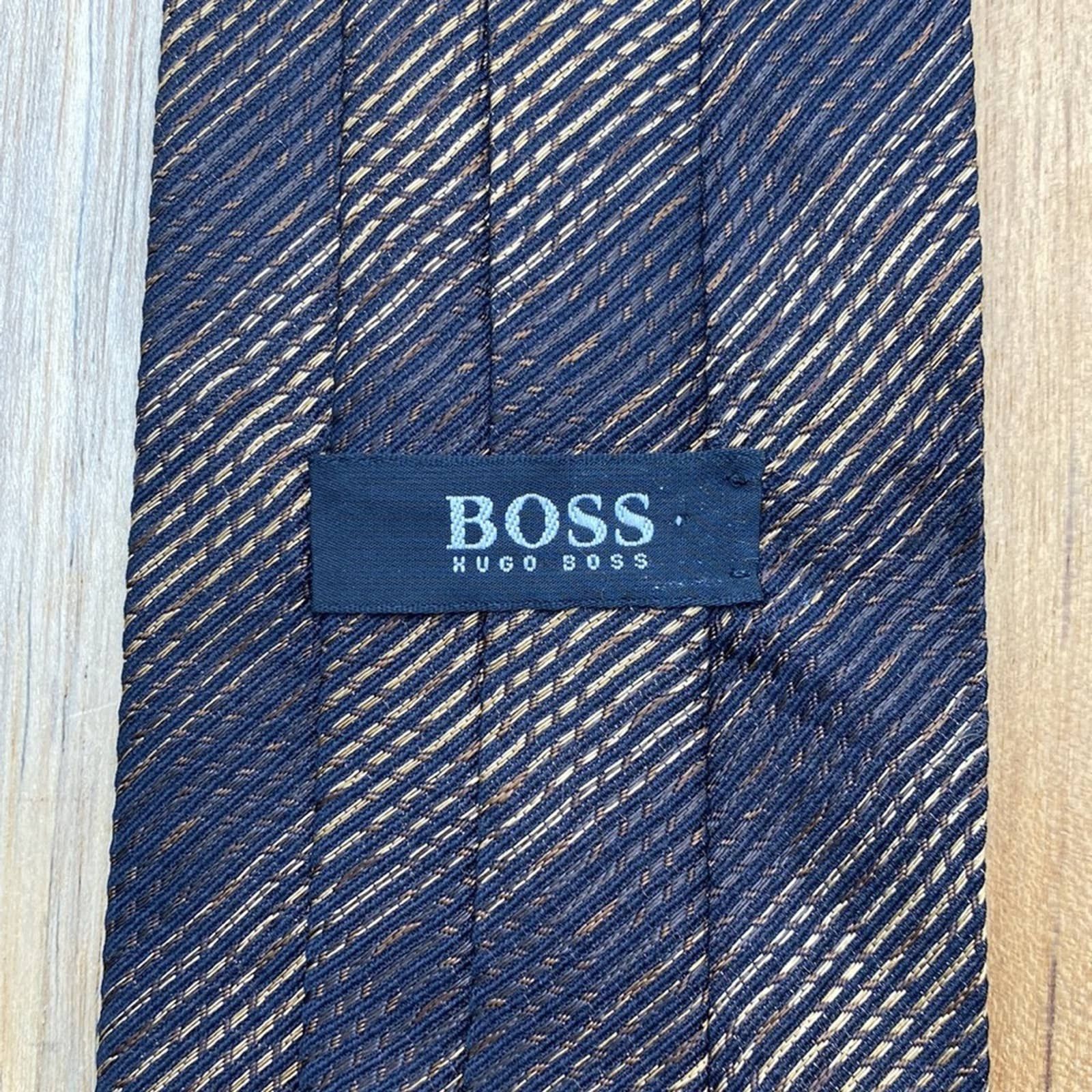 Hugo Boss HUGO BOSS 100% Silk Horizontal Designer Neck Tie Italy Mens ...