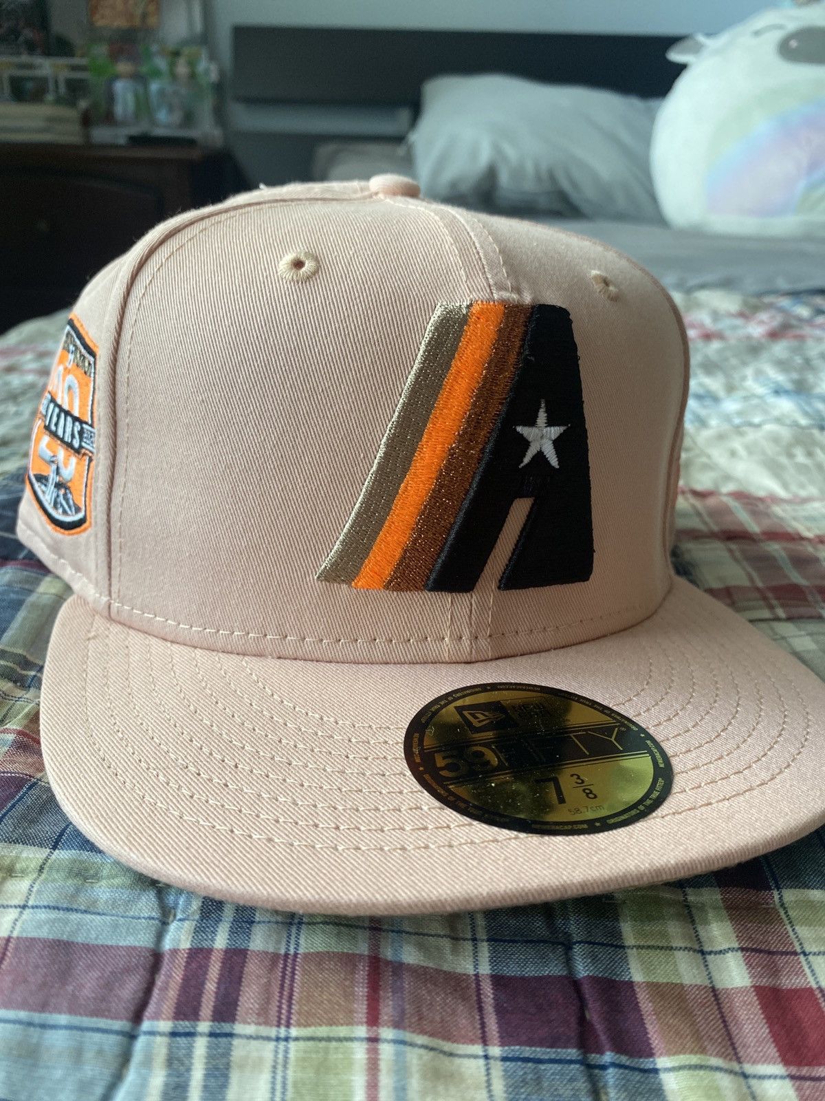 New Era Peach Houston Astros Tan Bottom 20th Anniversary Side Patch ...