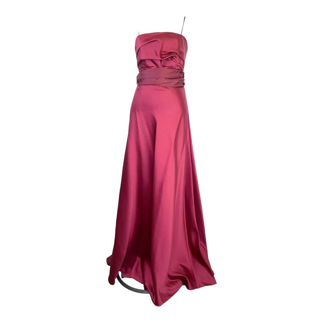Designer Bridesmaid Satin Dress Gown Formal Prom WTOO By Watters & Wa ...