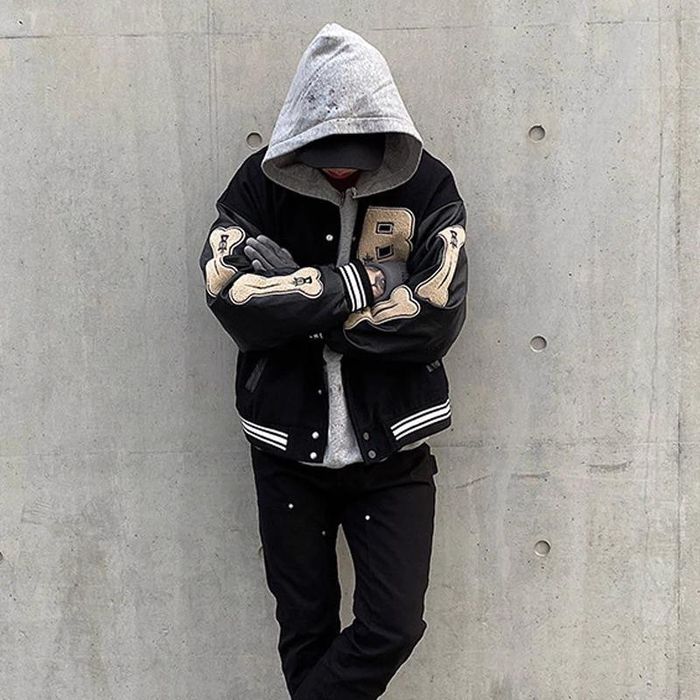 Streetwear Skeleton Patchwork Graphic Embroidered Varsity Jacket | Grailed