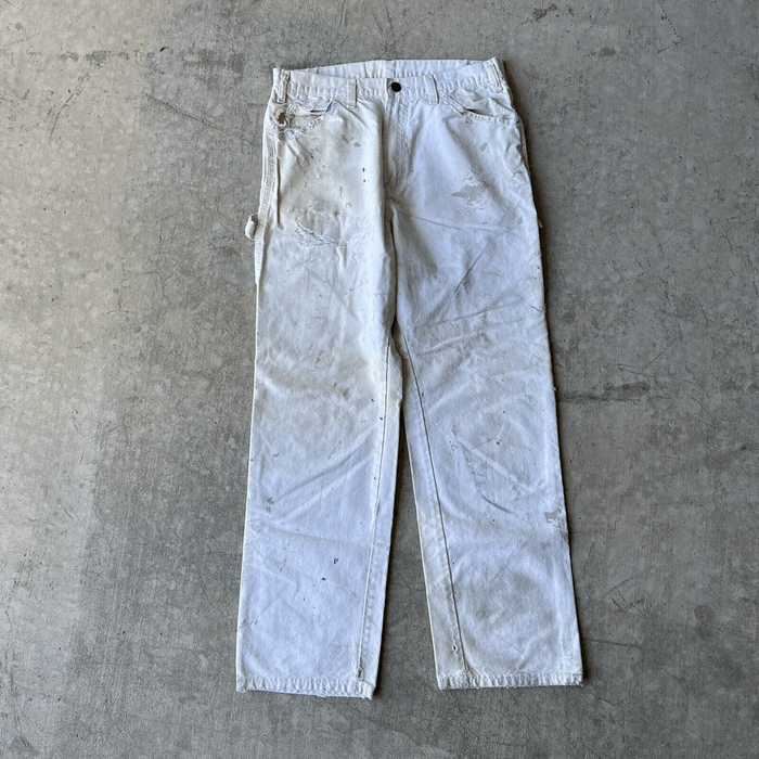 Vintage Dickies White Painter Pants Carpenter Grunge Paint Splatter ...
