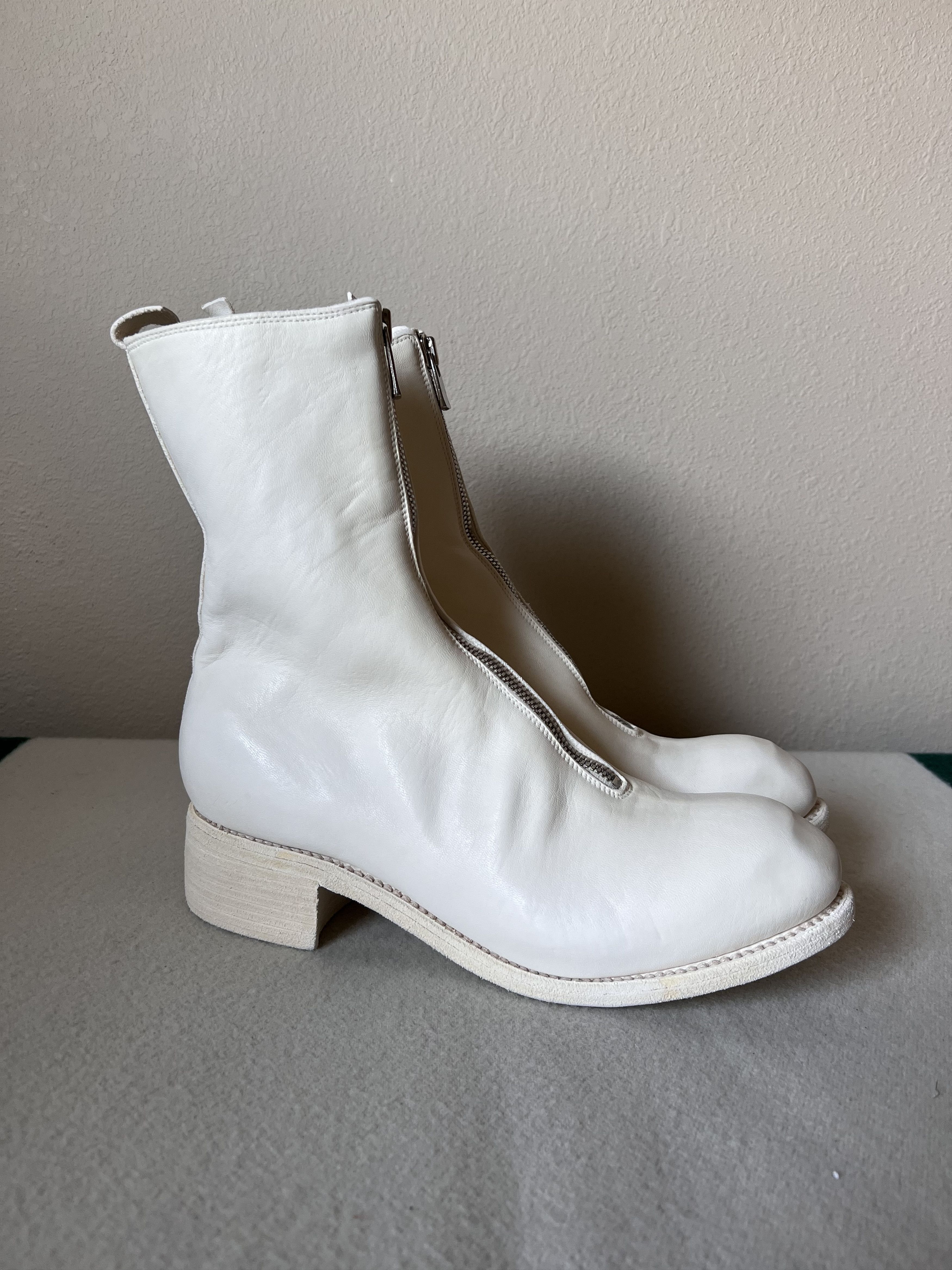 Guidi Guidi PL2 Front Zip Horse Full Grain Leather Boots in White | Grailed